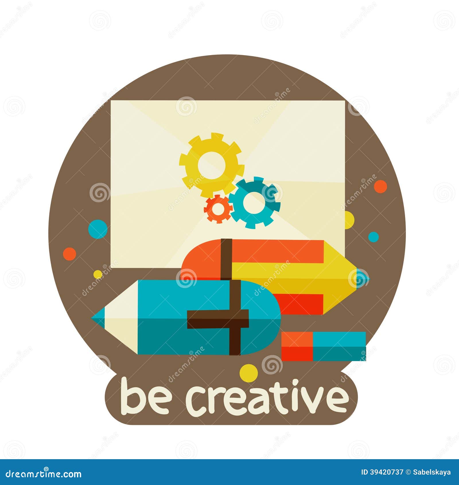 Creative Concept with Colorful Pencil Modern Design Template. Be ...