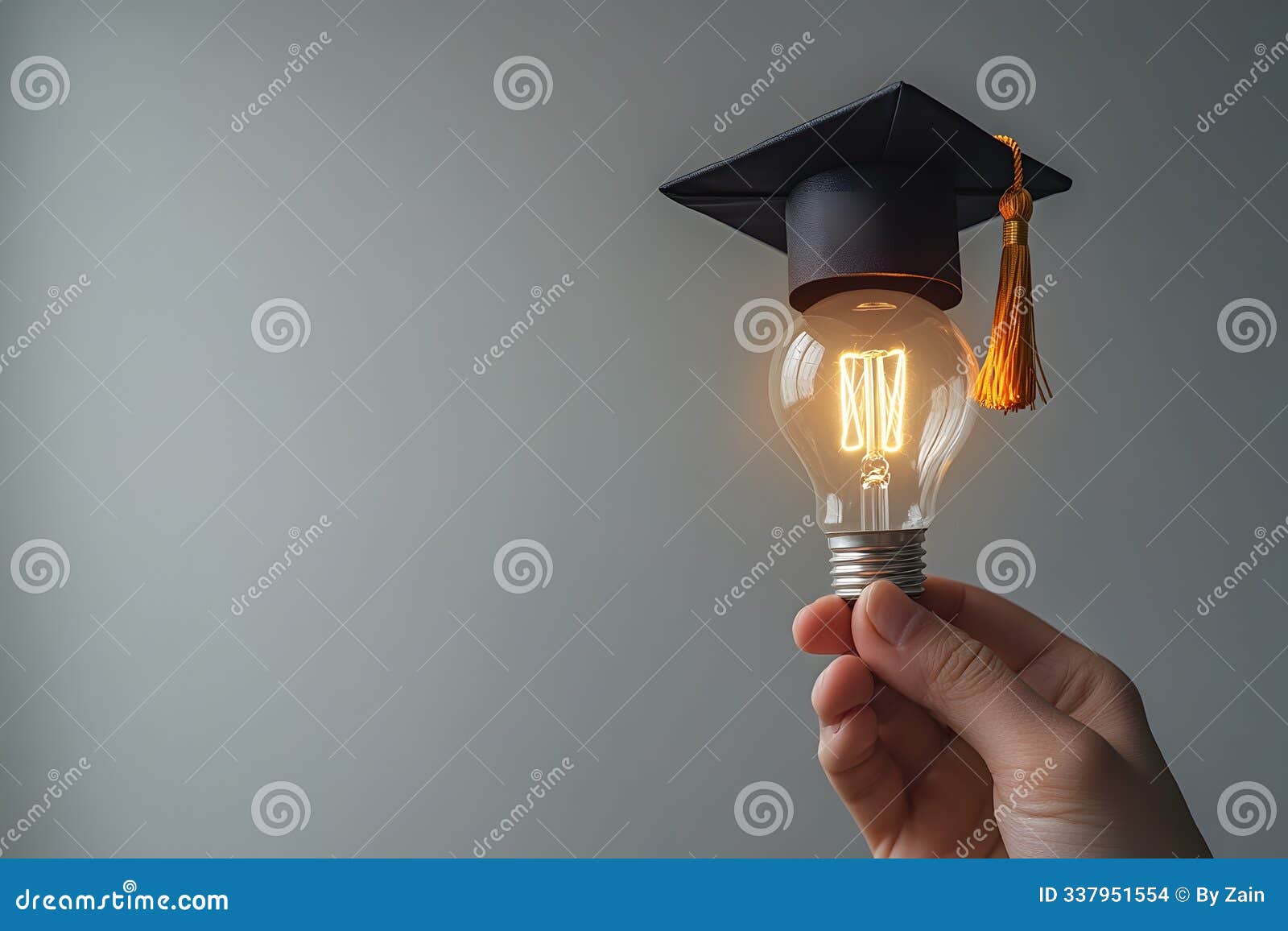 Creative Concept of Education Knowledge with Light Bulb Wearing ...