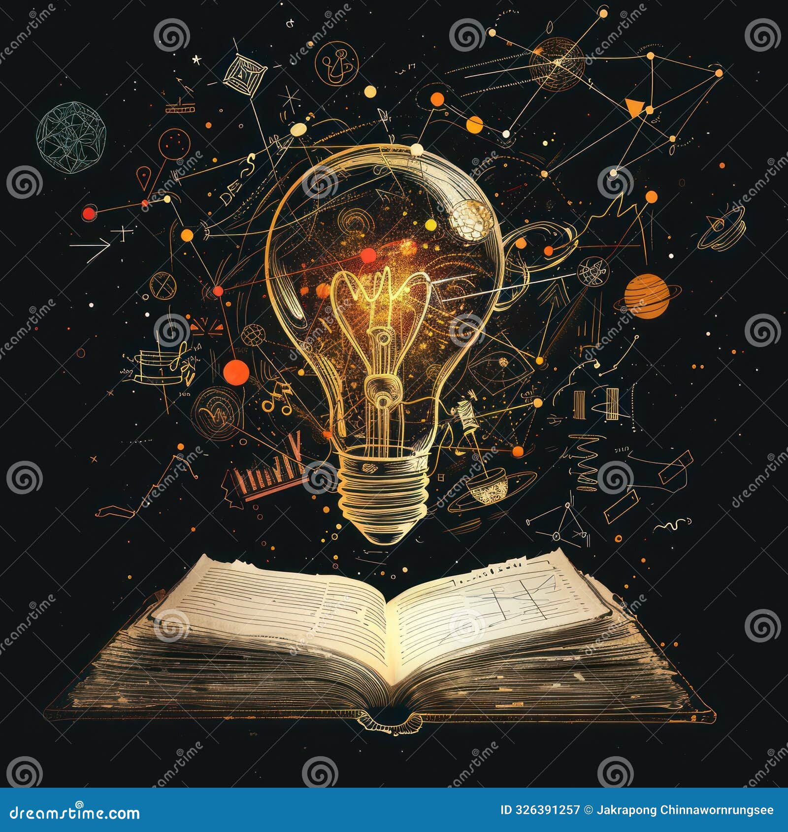 Creative Concept of Education and Science with an Open Book and ...