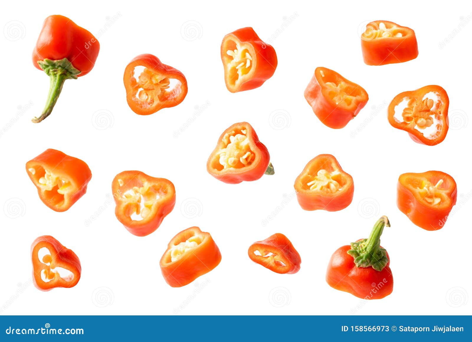 Creative Concept Flying Red Chilli on White Stock Image - Image of ...