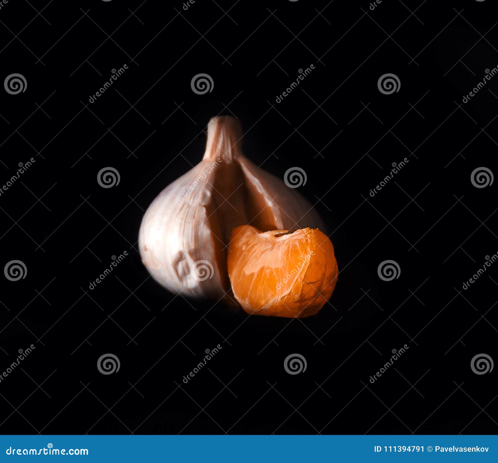 Creative Concept with Garlic Stock Image - Image of background, gold ...