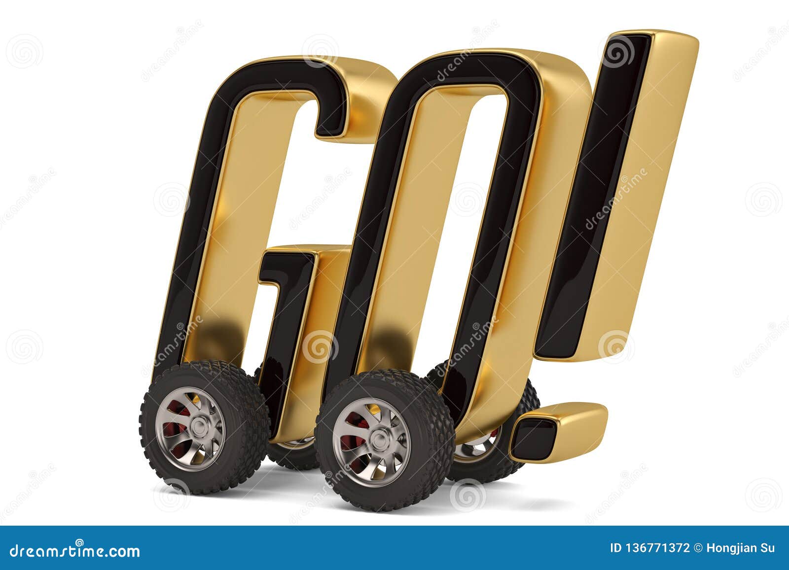 Creative Concept Go Words with Wheels Isolated on White Background 3D ...