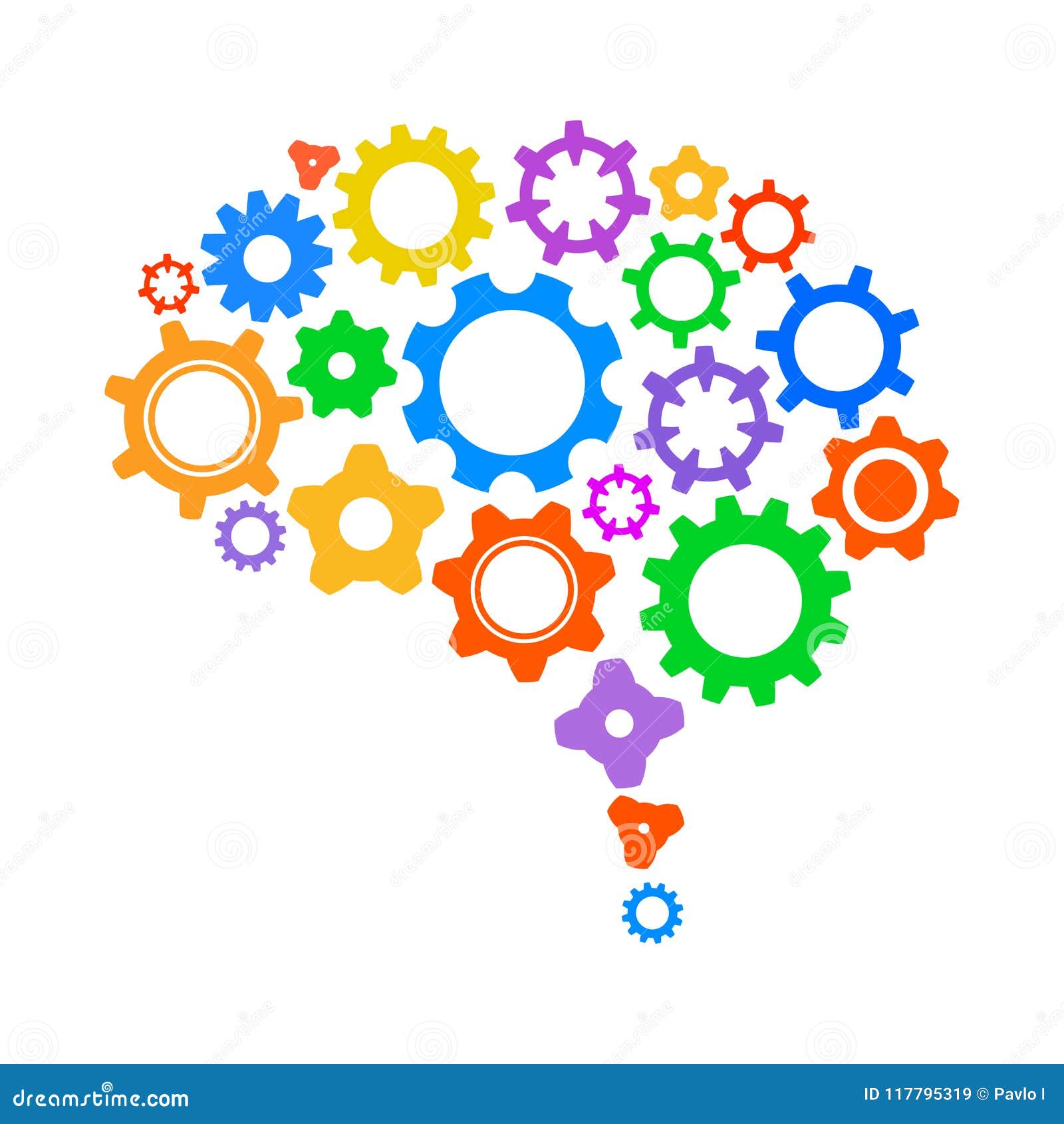 Creative Concept the Human Brain of Gear - Vector Stock Vector ...