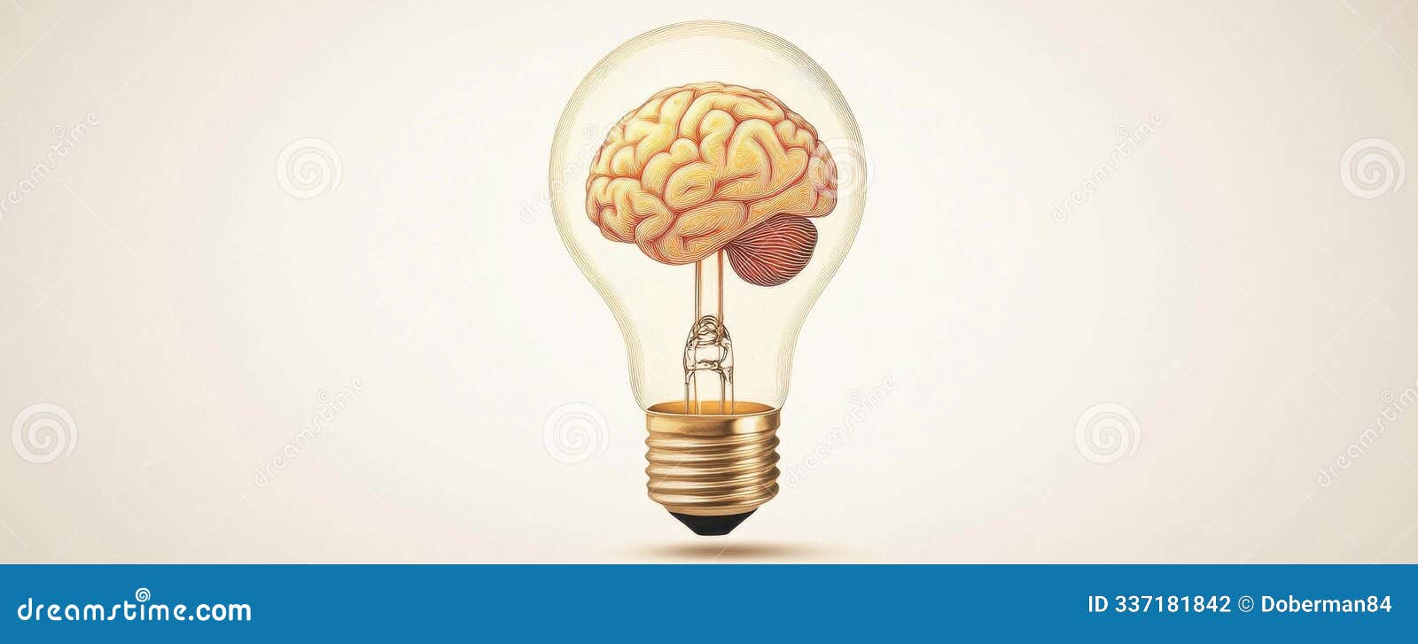 Creative Concept Illustration of a Brain Inside a Light Bulb ...