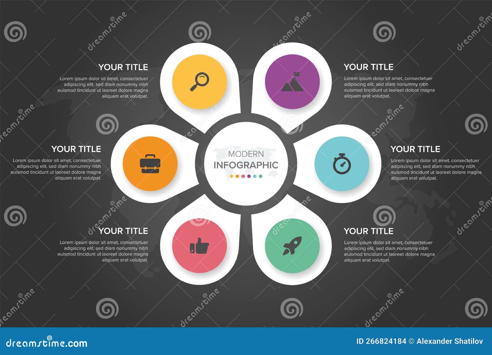 Creative Concept for Infographic Element Vector 6 Options, Steps, List ...