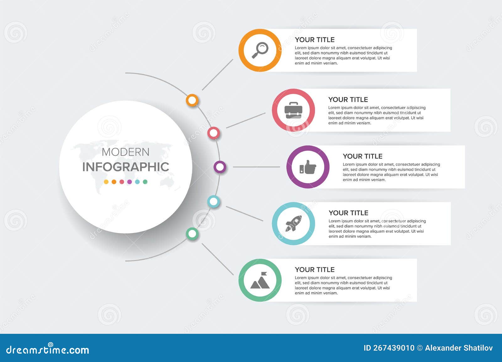 Creative Concept for Infographic Element Vector 5 Options, Steps, List ...