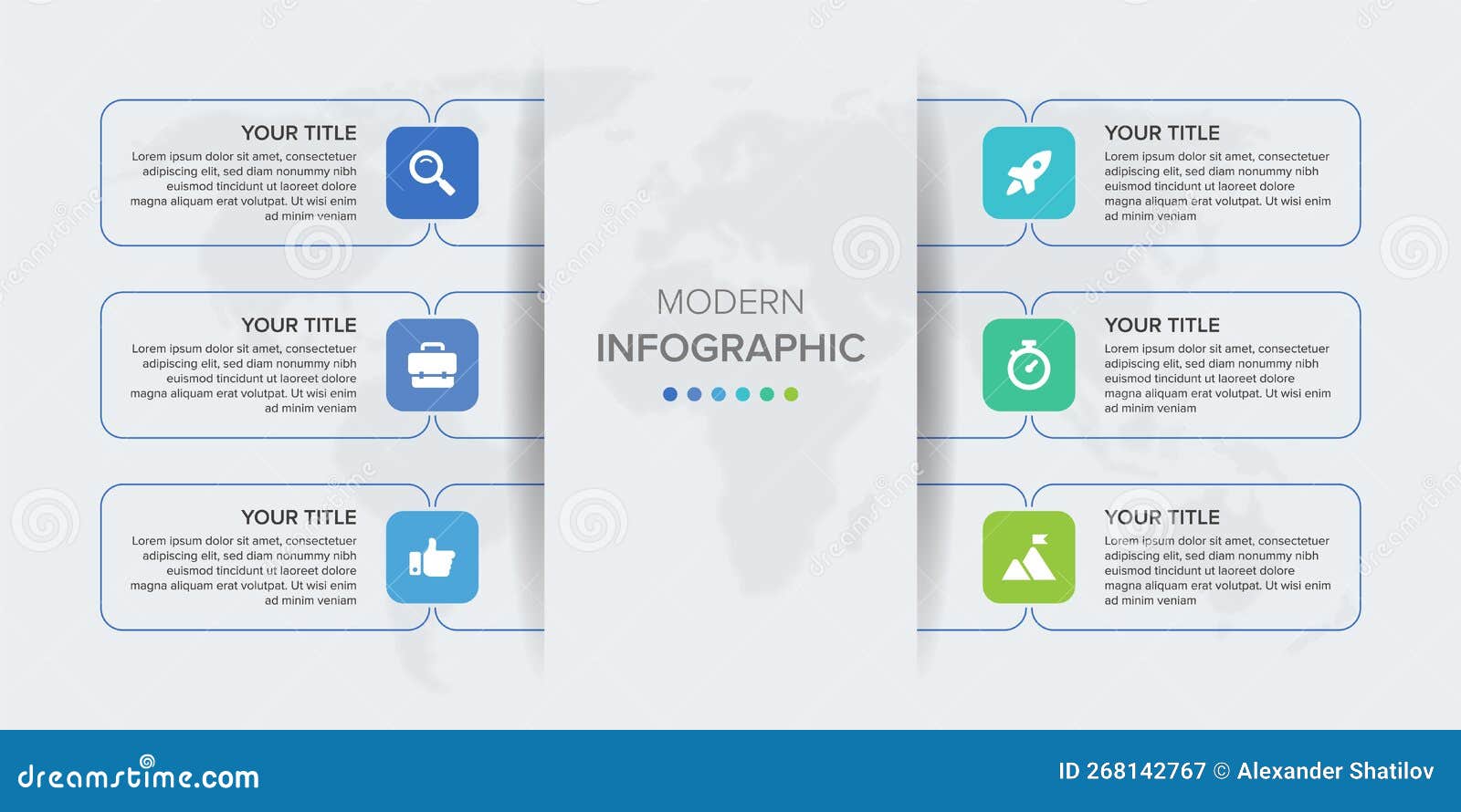 Creative Concept for Infographic Element Vector 6 Options, Steps, List ...