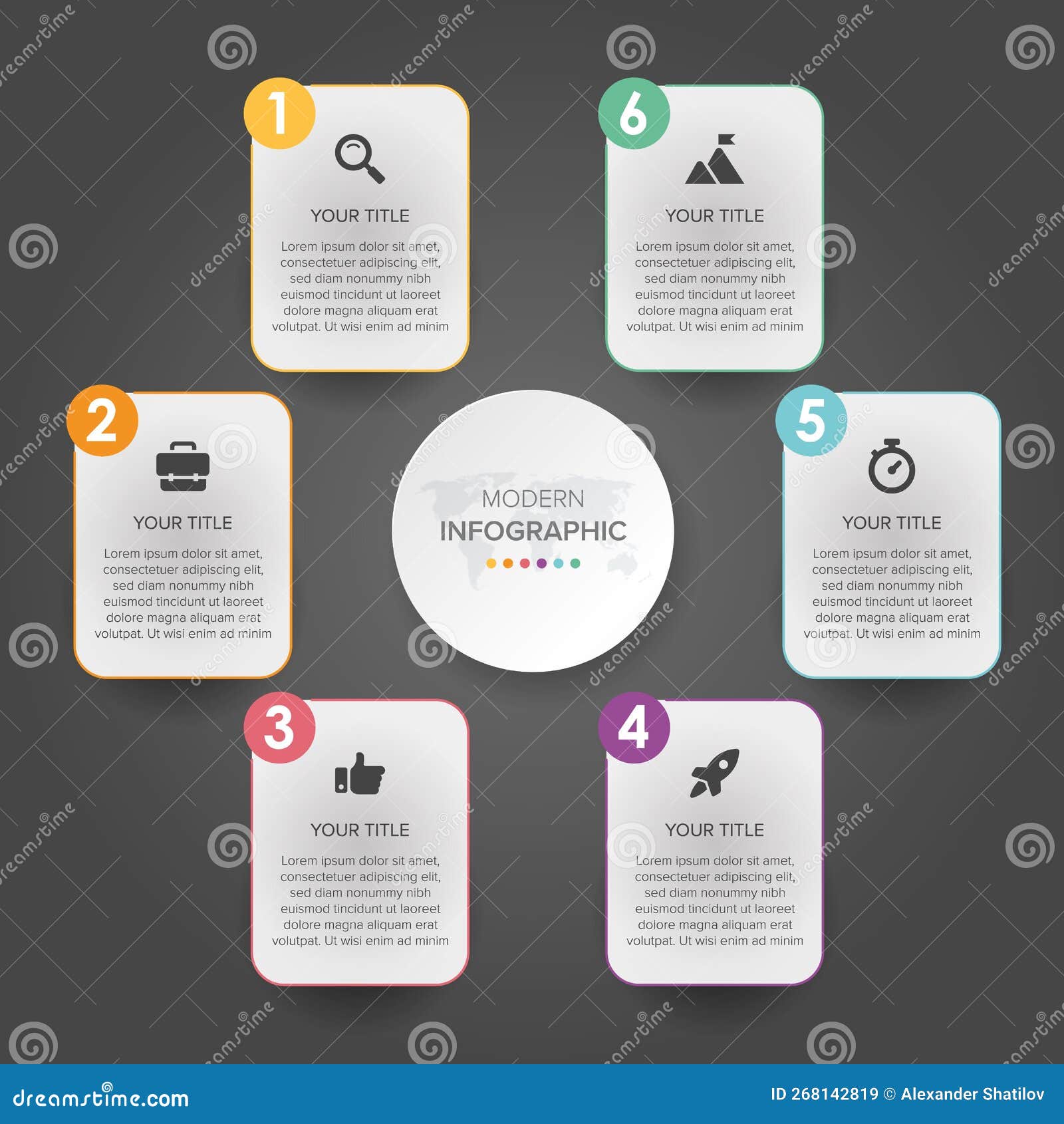 Creative Concept for Infographic Element Vector 6 Options, Steps, List ...