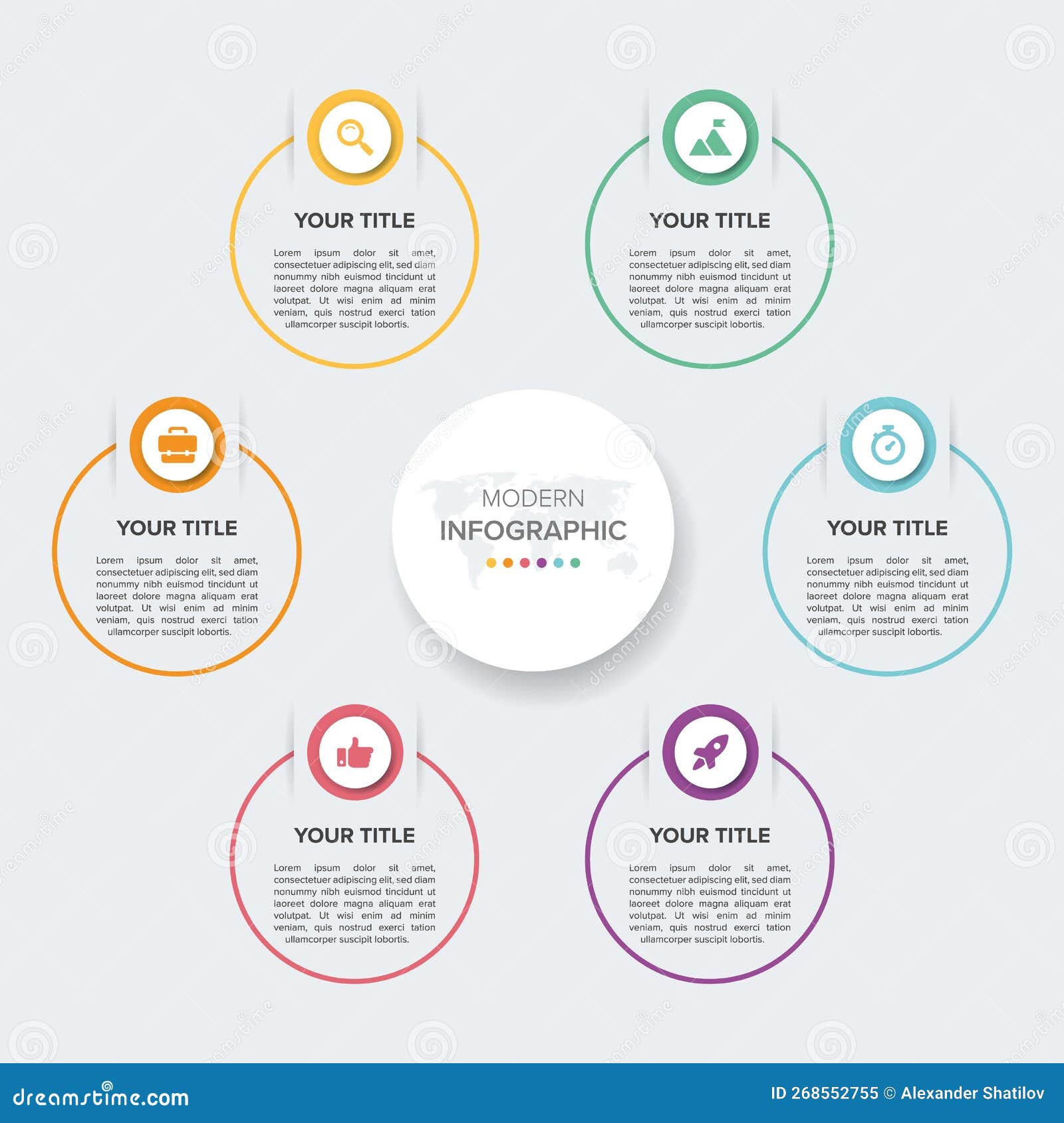 Creative Concept for Infographic Element Vector 6 Options, Steps, List ...