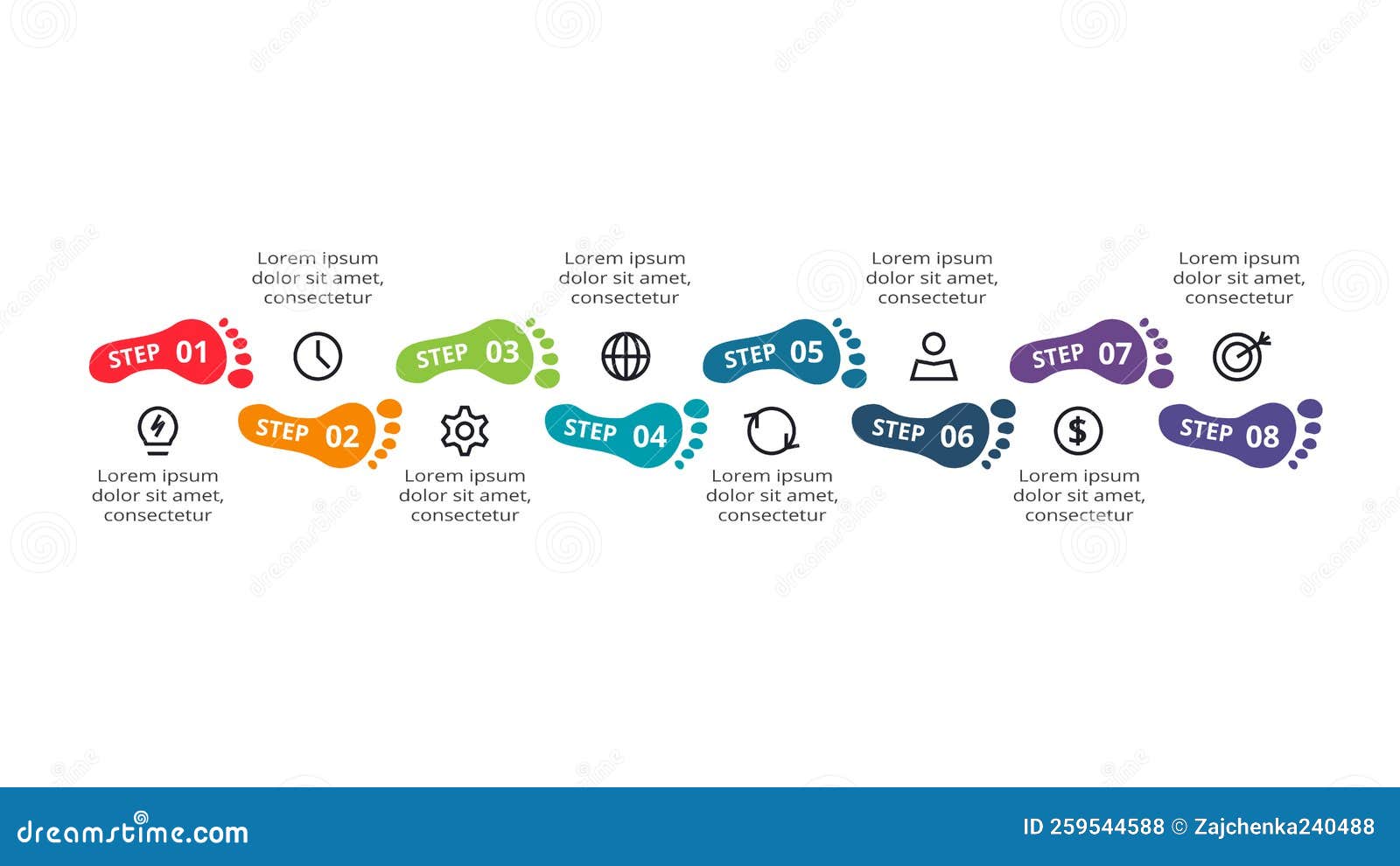 Creative Concept for Infographic with 8 Steps, Options, Parts or ...