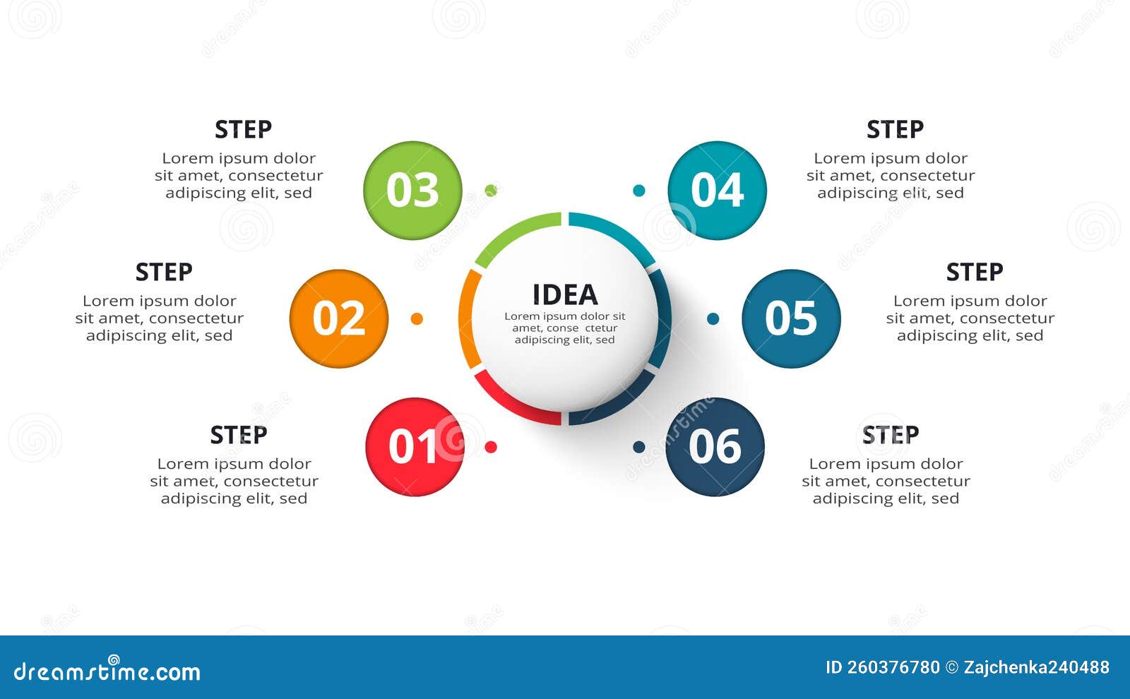 Creative Concept for Infographic with 6 Steps, Options, Parts or ...