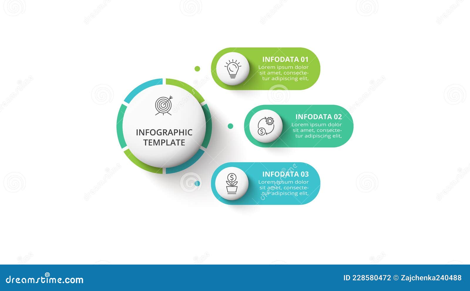 Creative Concept for Infographic with 3 Steps, Options, Parts or ...