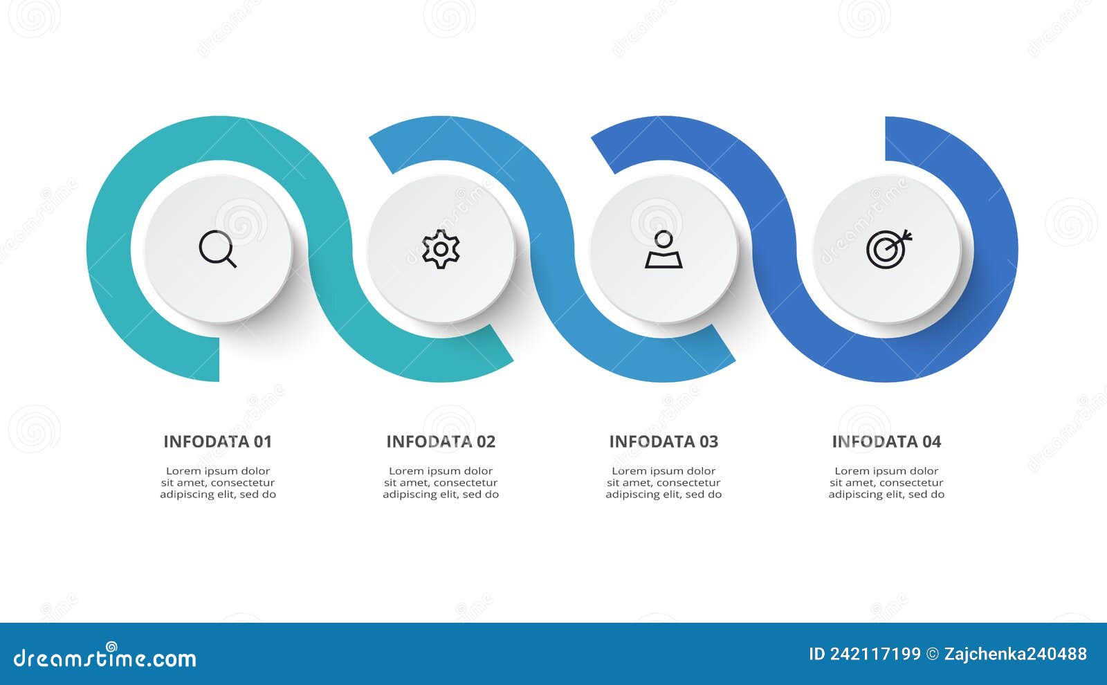 Creative Concept for Infographic with 4 Steps, Options, Parts or ...