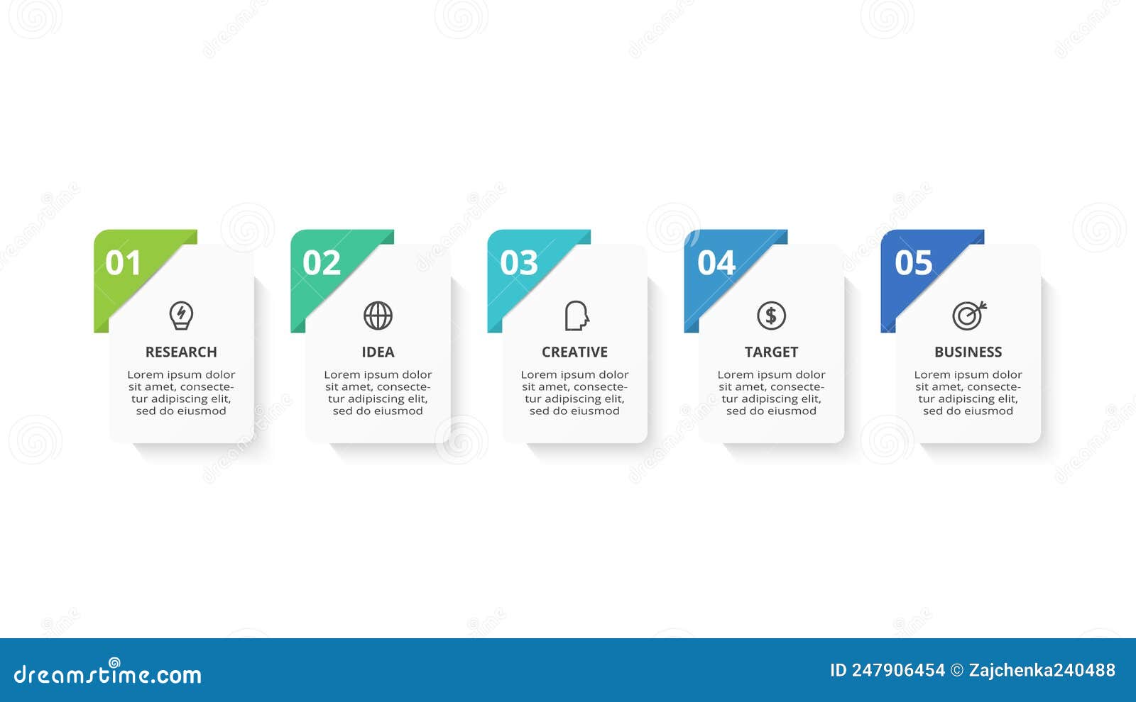 Creative Concept for Infographic with 5 Steps, Options, Parts or ...