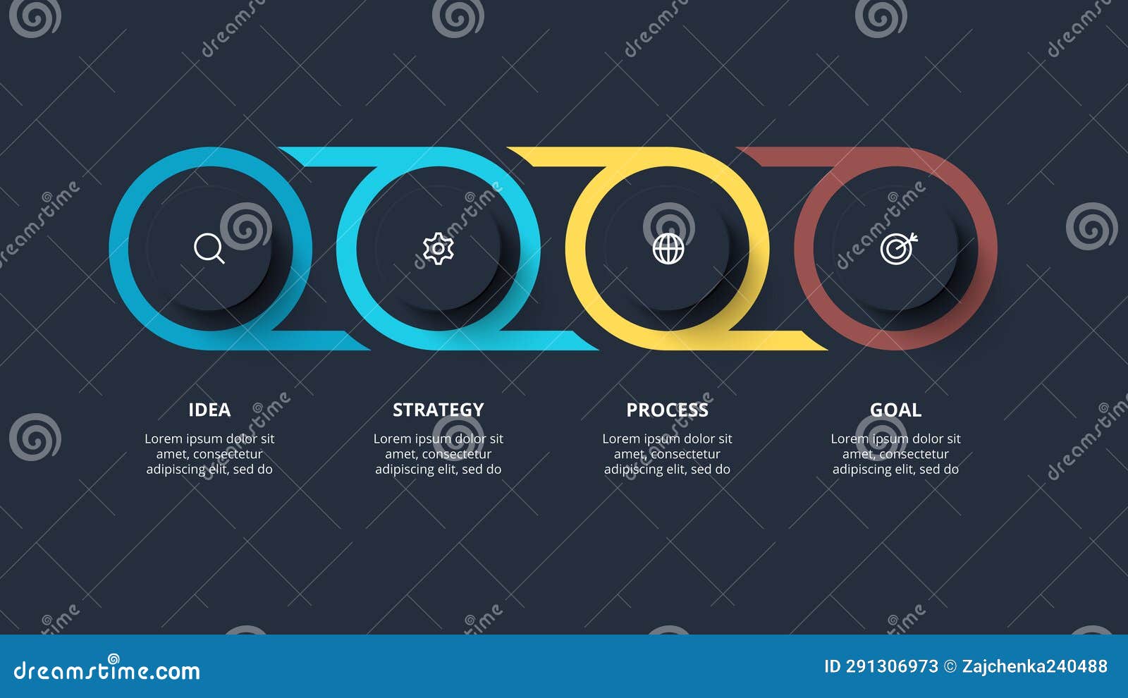 Creative Concept for Infographic with 4 Steps, Options, Parts or ...
