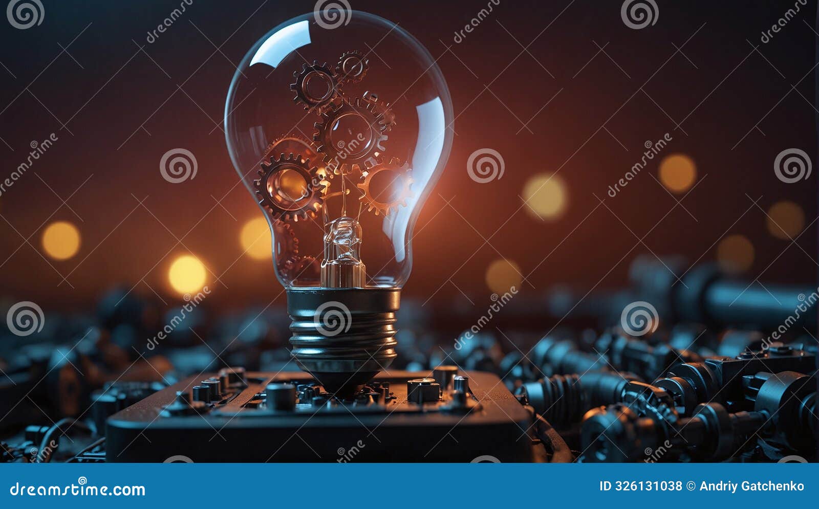 Creative Concept: Lightbulb with Gears Symbolizing Innovation and ...