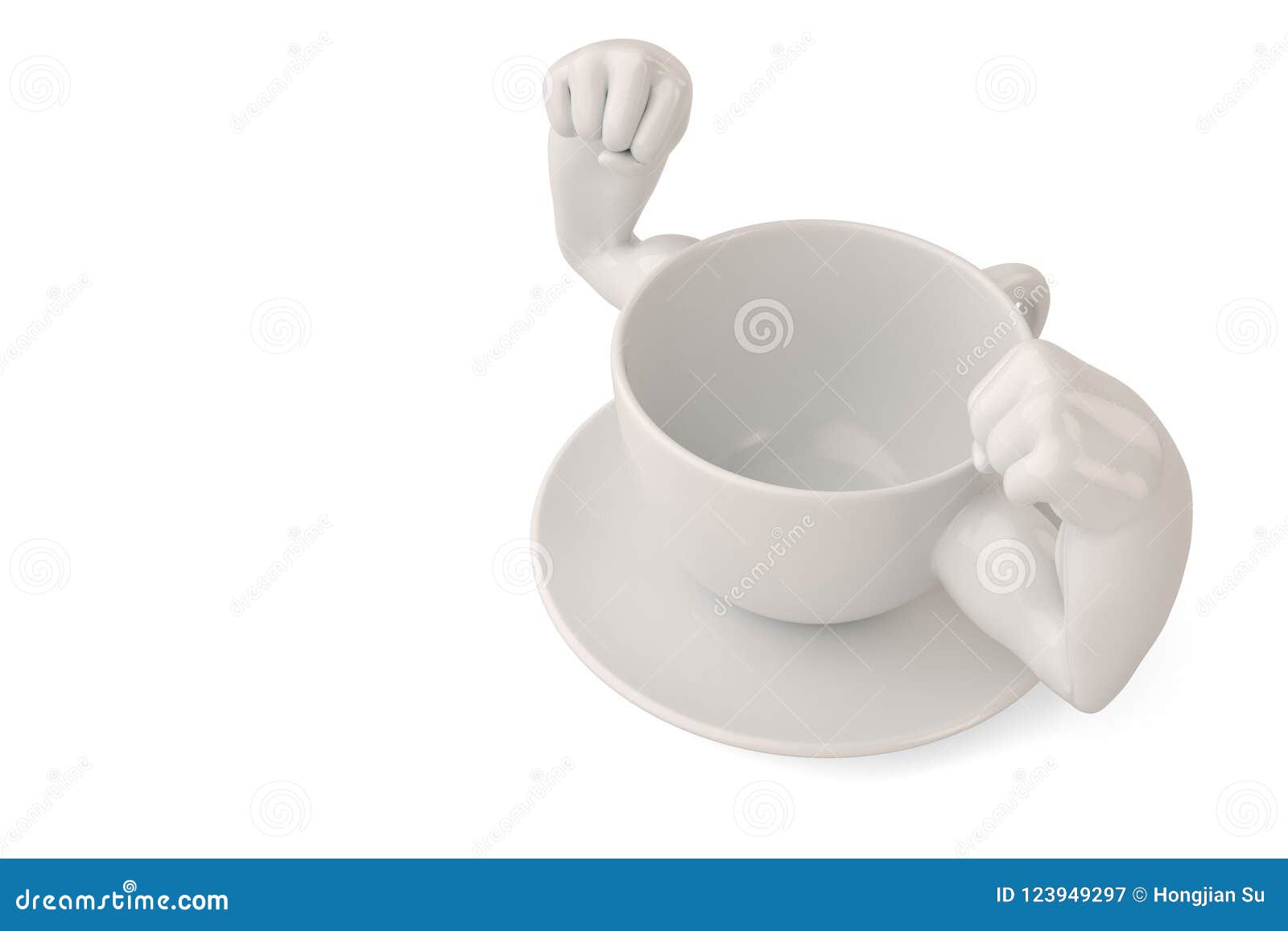 Creative Concept Muscle Coffee Cup 3D Illustration Stock Illustration ...
