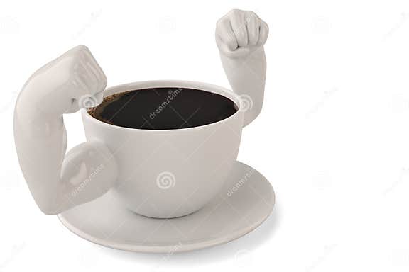 Creative Concept Muscle Coffee Cup 3D Illustration Stock Illustration ...