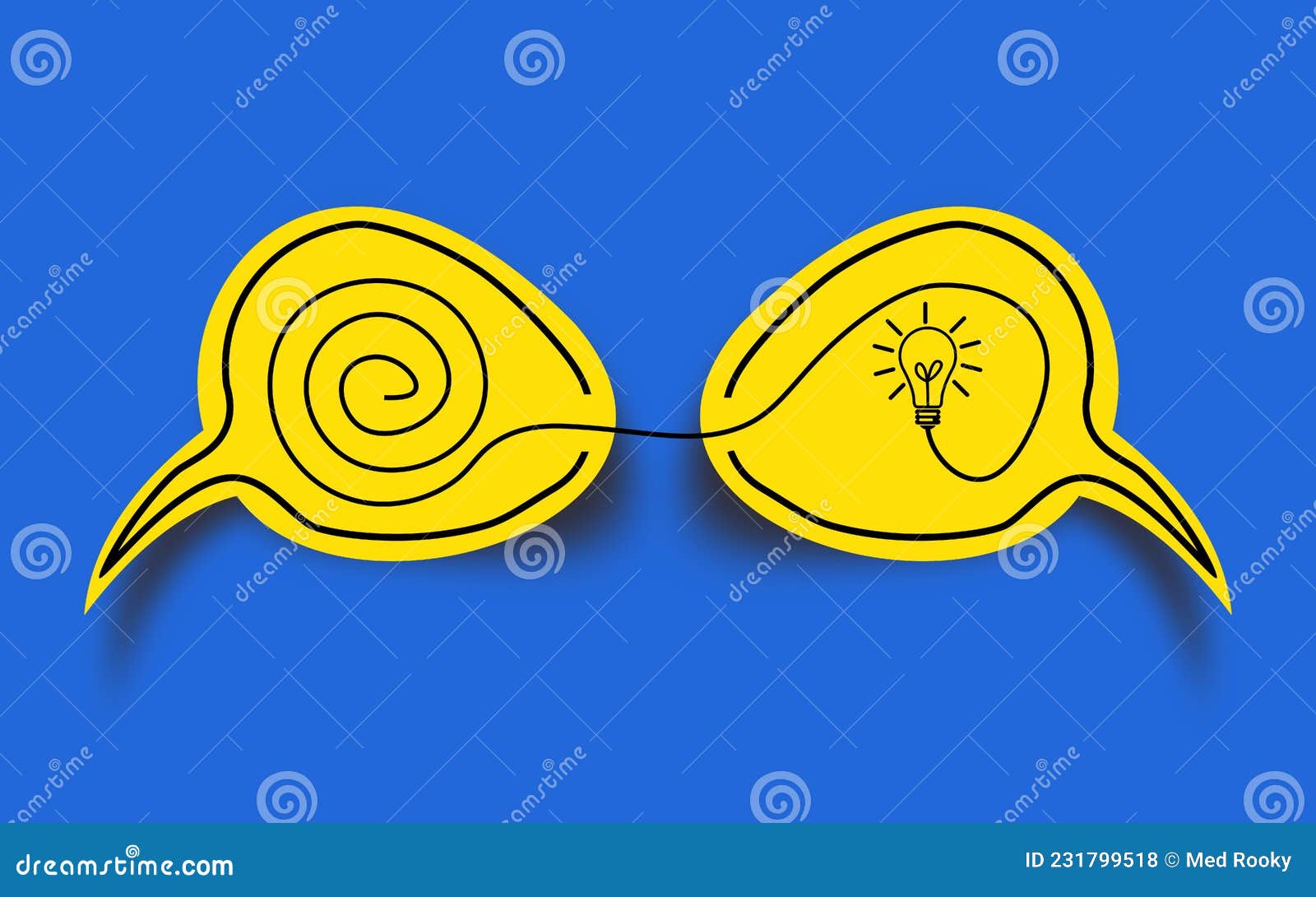 Creative Concept Of Problem Solving And Communication. 2 Speech Bubble ...