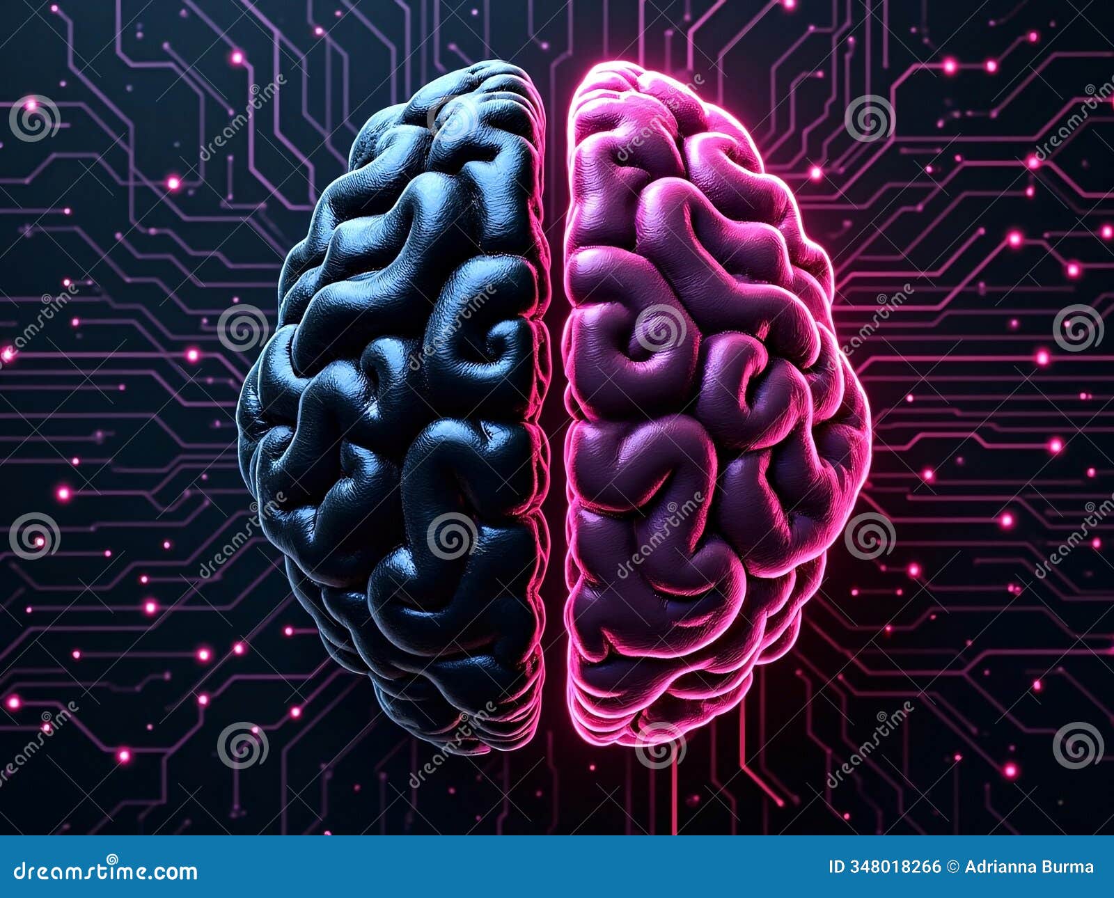 Creative Concept with a Brain Representing Artificial Intelligence and ...