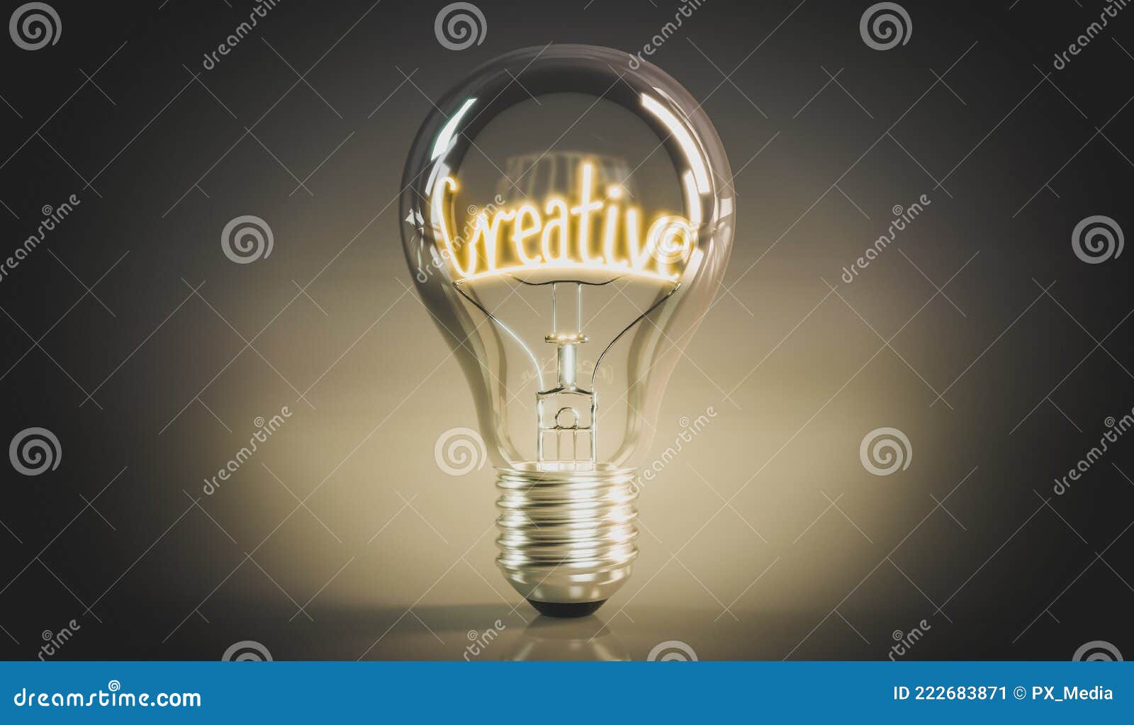 Creative Concept - Shining Light Bulb - 3D Illustration Stock ...