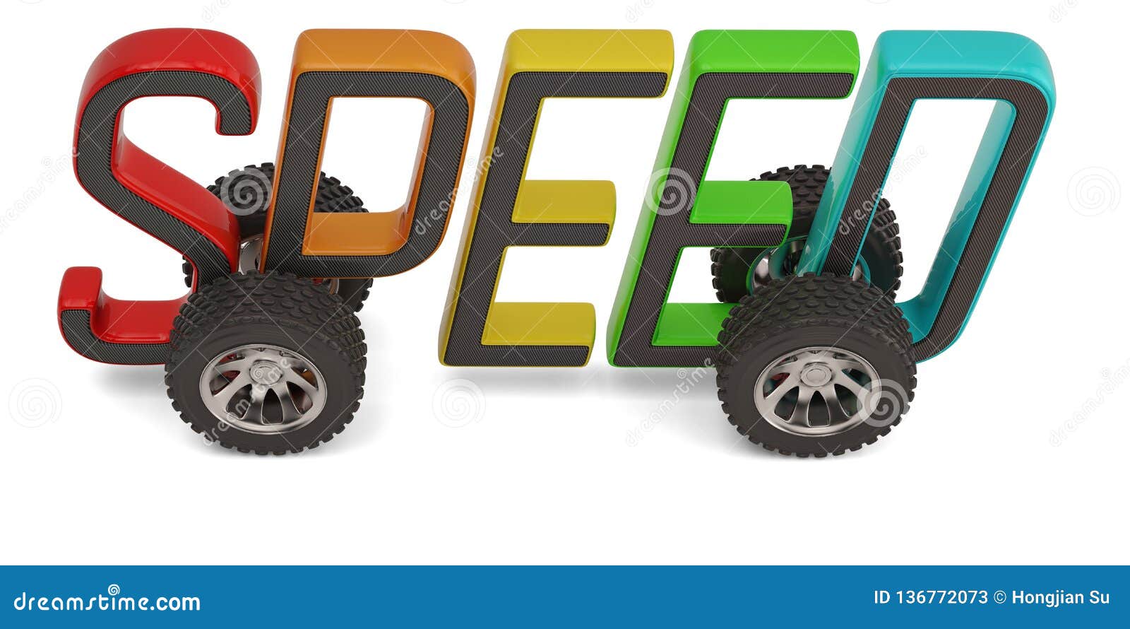 Creative Concept Speed Words with Wheels Isolated on White Background ...