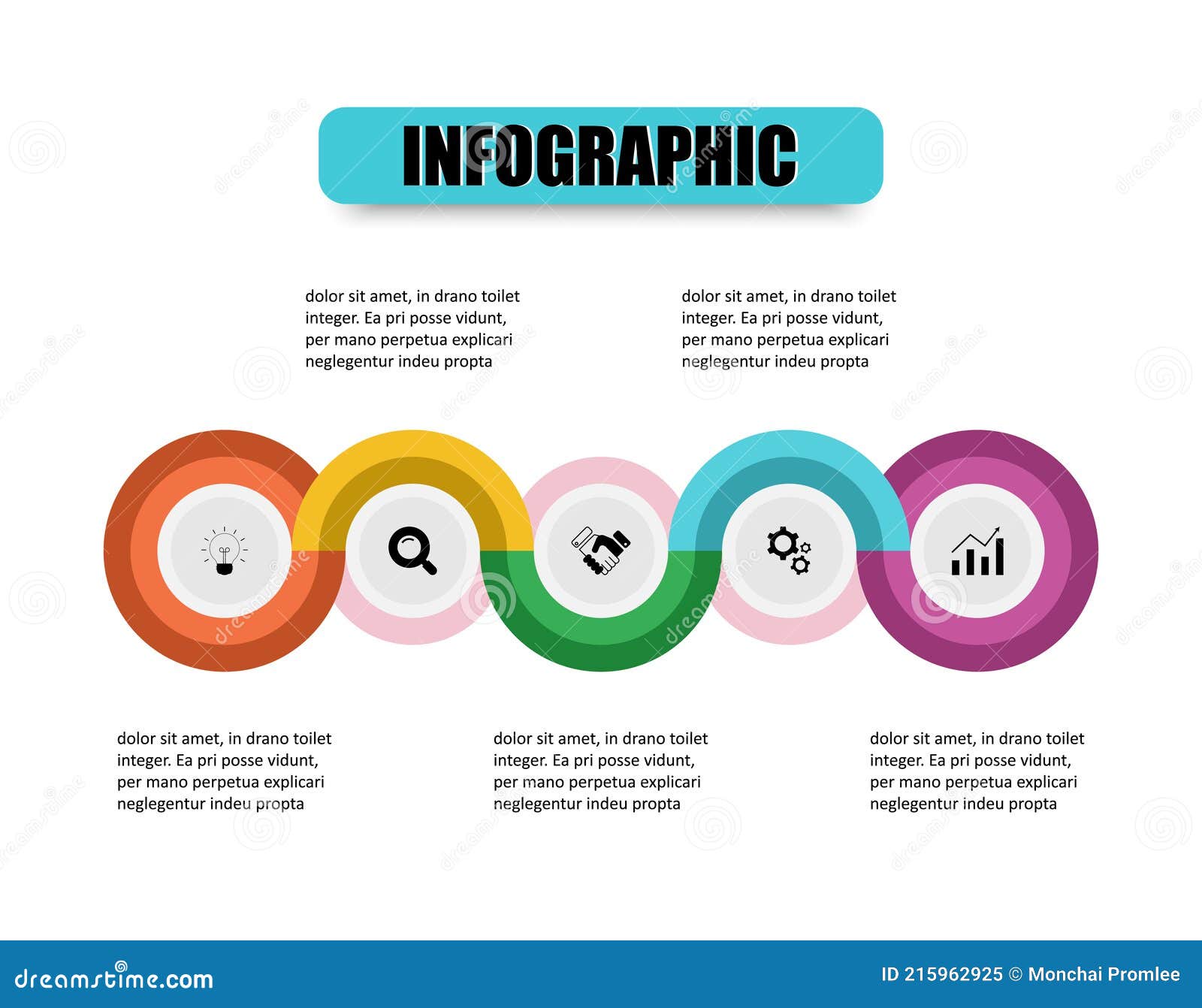 Creative Concept of Stacking Circles Together Design Presents 5 Steps ...