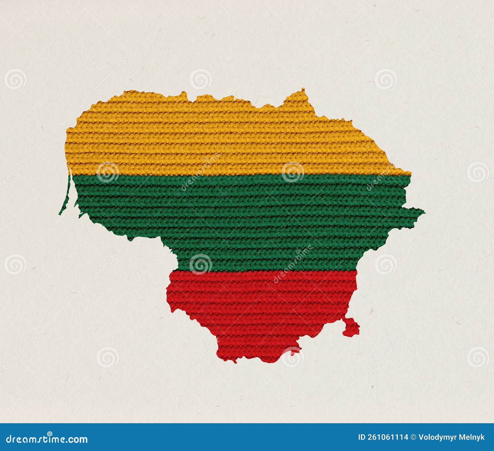 Creative Conceptual Design. Knitted Texture of Map of Lithuania Over ...