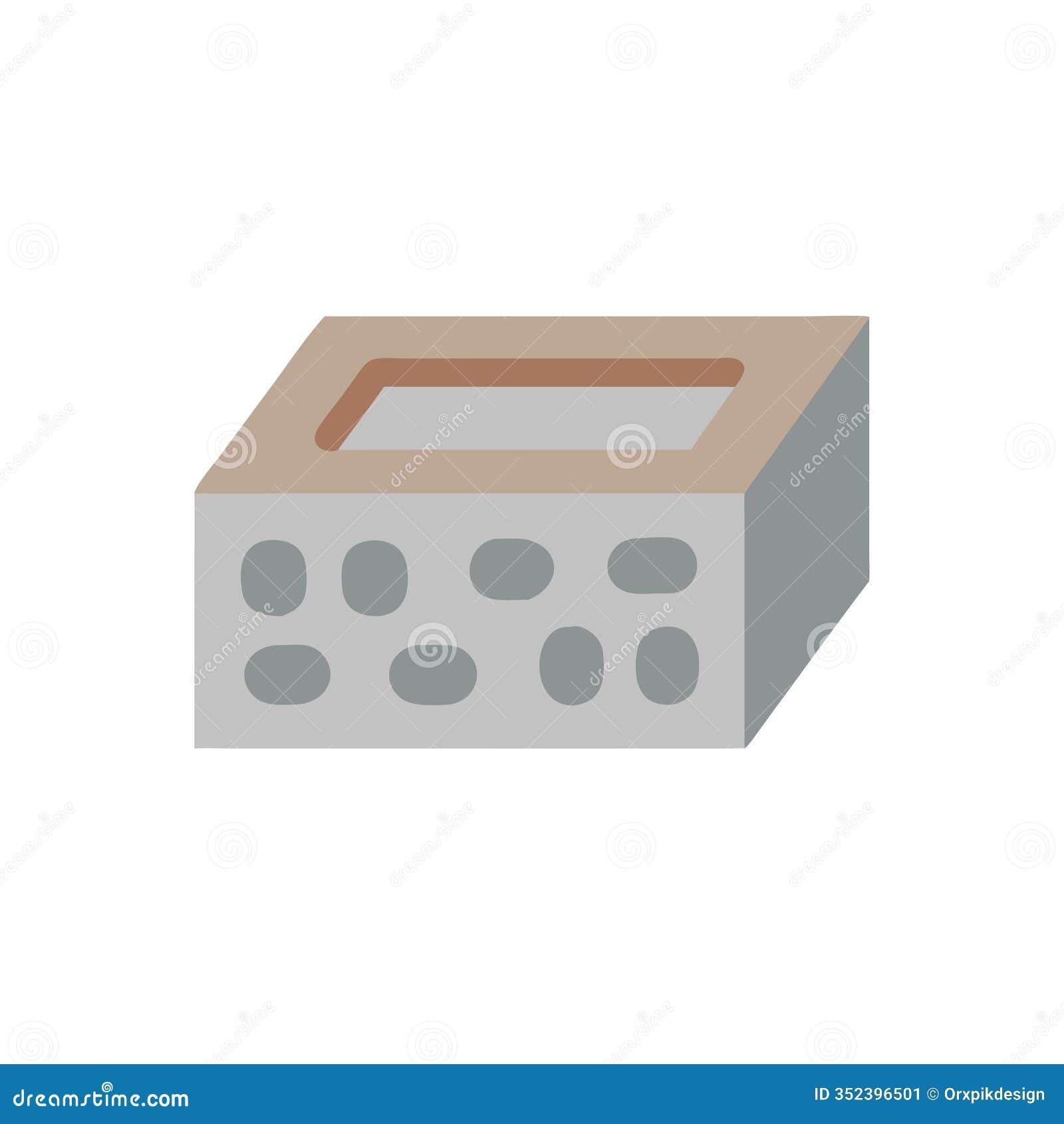 Creative Concrete Block Icon for Structural Use Stock Illustration ...