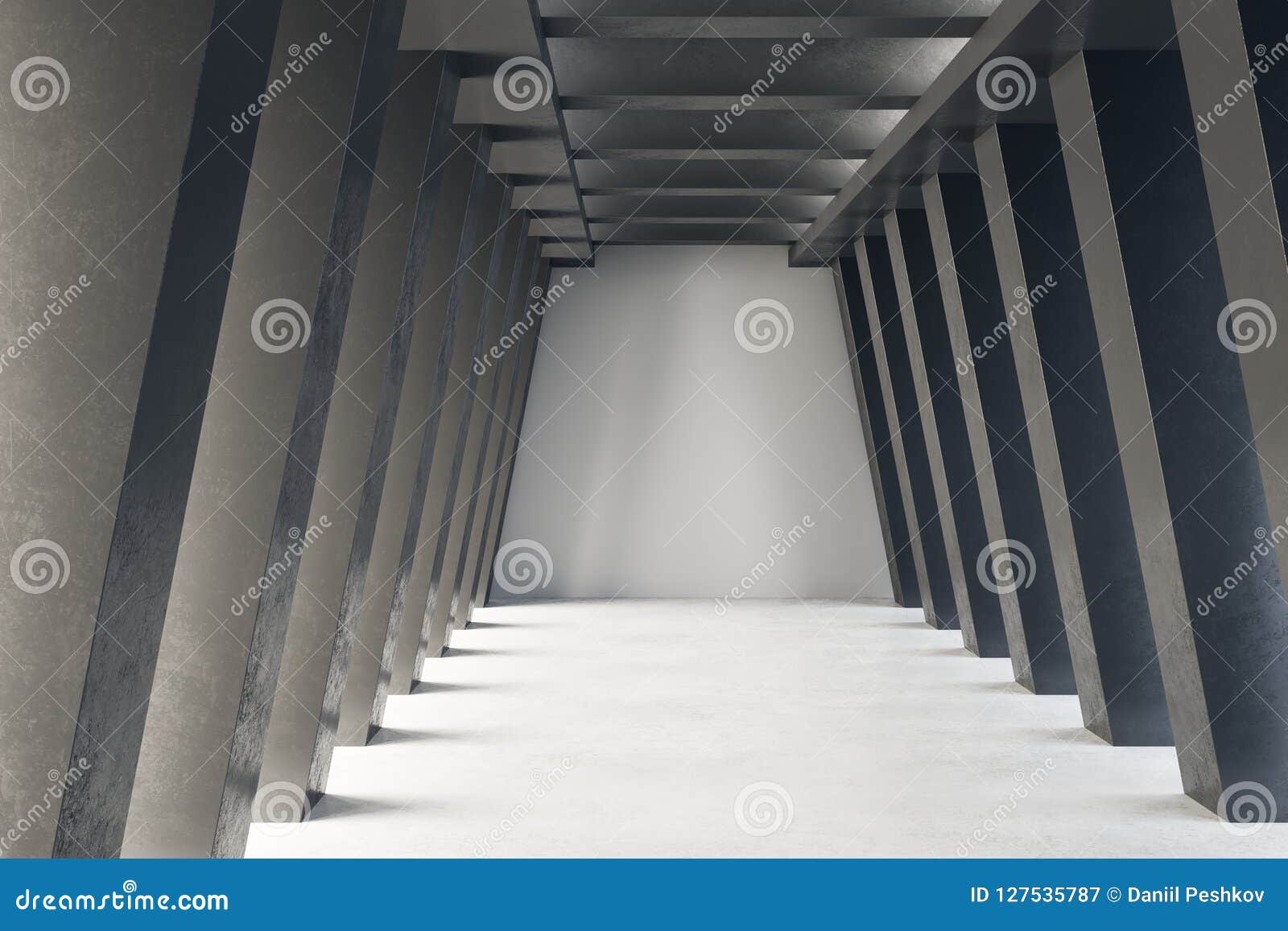 Creative Concrete Tunnel Interior Stock Illustration - Illustration of ...