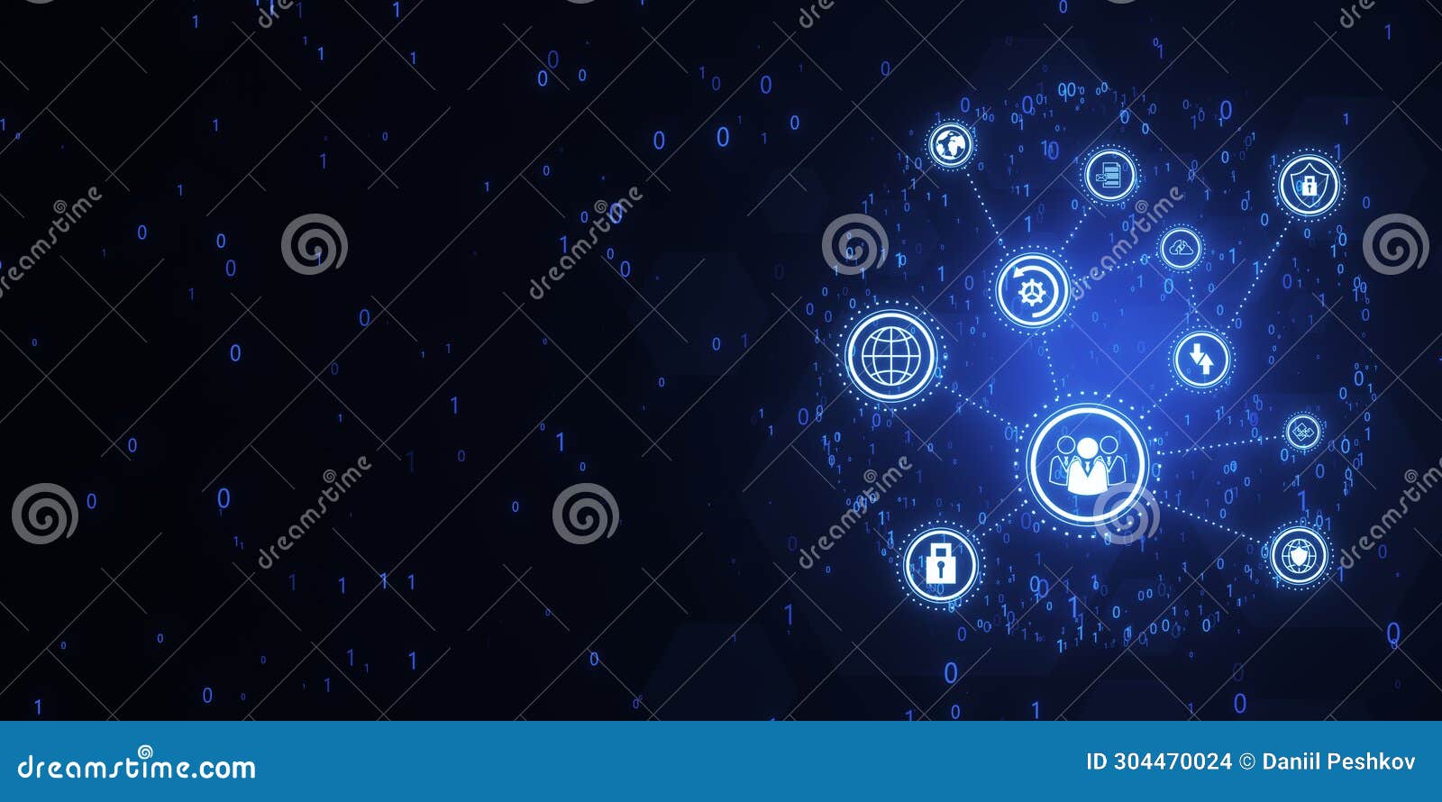 Creative Connected Digital Business Interface with Various Icons and ...