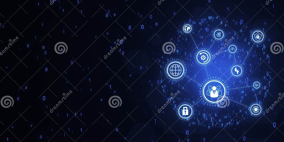 Creative Connected Digital Business Interface with Various Icons and ...