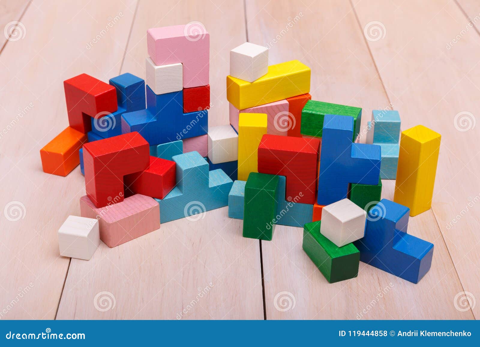 Creative Constructions of Coloured Bricks Stock Photo - Image of block ...