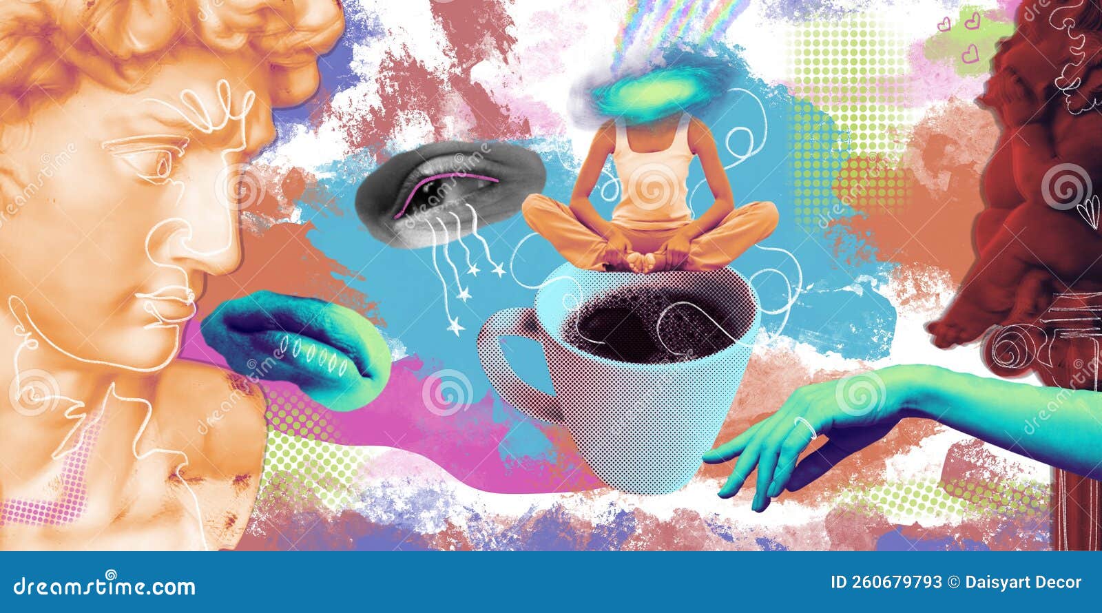 Creative Contemporary Modern Psychedelic Concept Art Collage. the ...