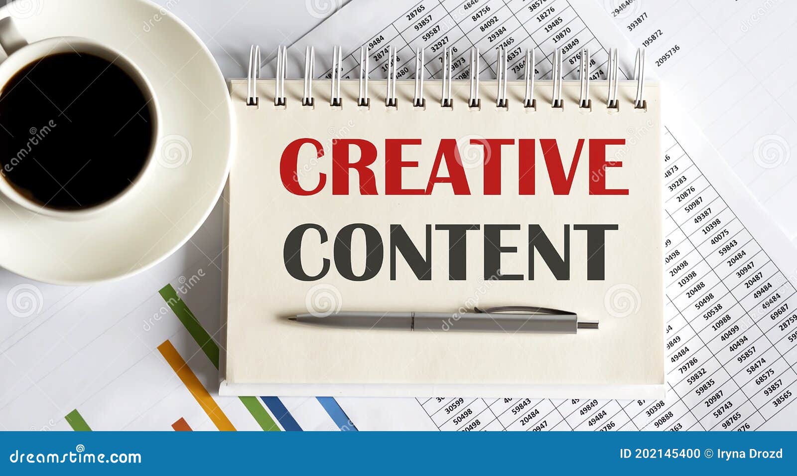 CREATIVE CONTENT Text Written on a Notebook with Pen and Chart Stock ...