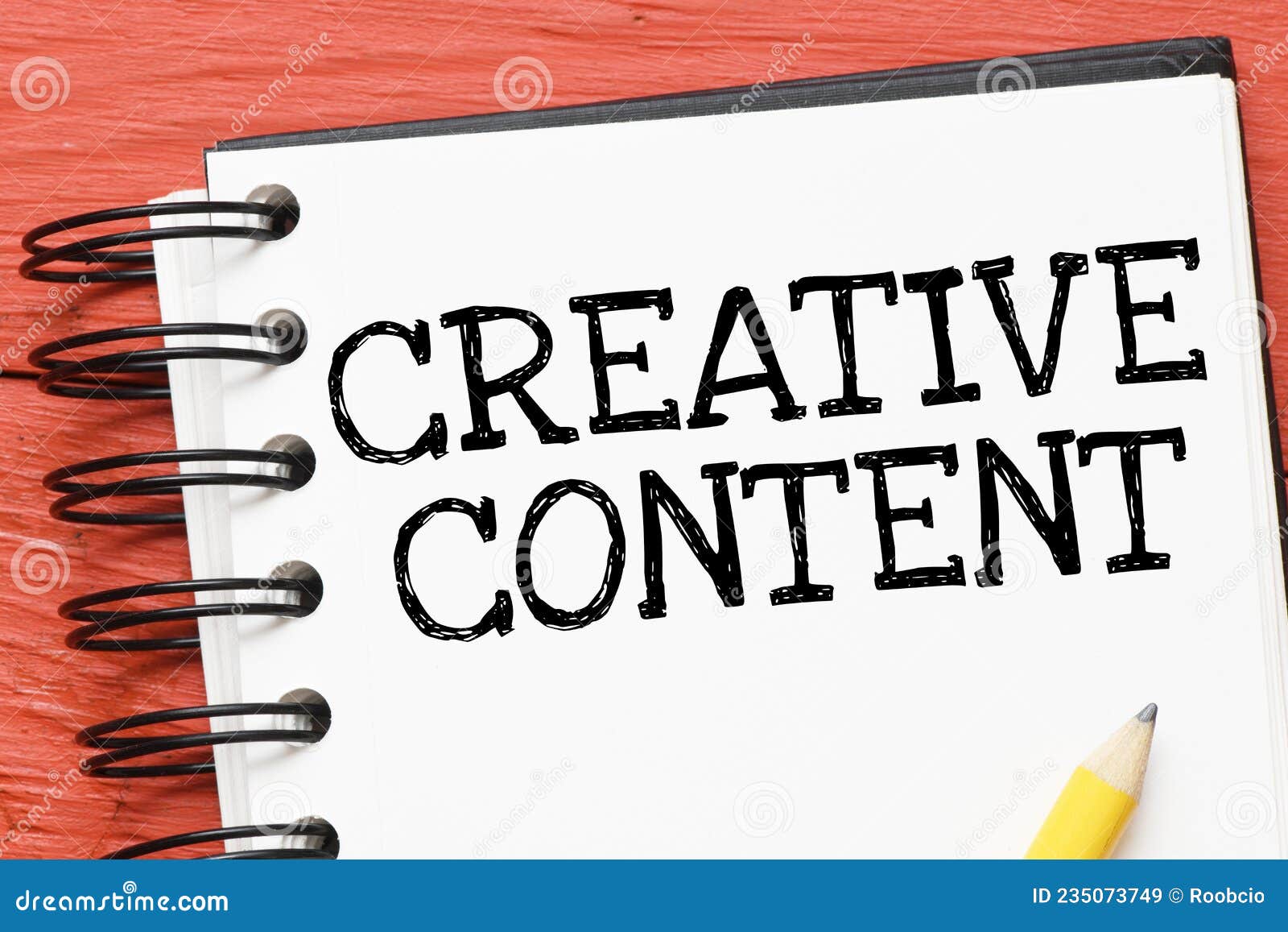CREATIVE CONTENT Words in an Office Notebook. Concept for Business ...