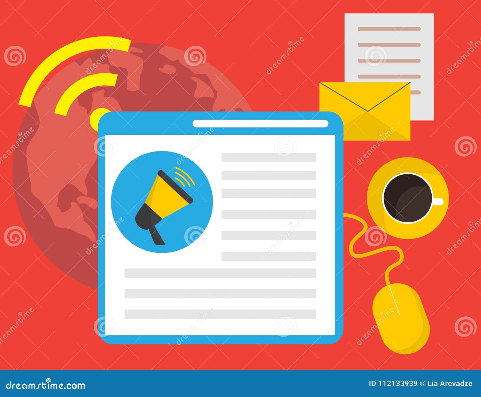 Creative Content Writing, Blogging Post, Digital Media Flat ...