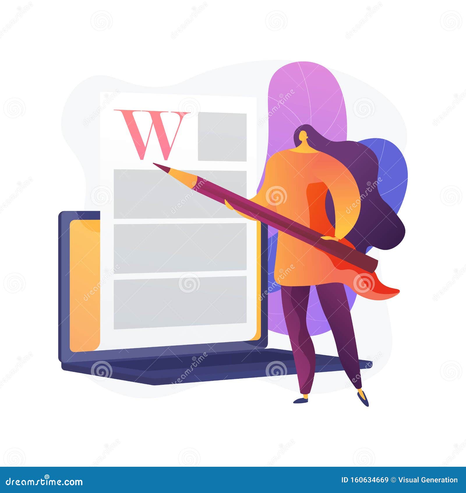 Creative Content Writing Vector Concept Metaphor. Stock Vector ...