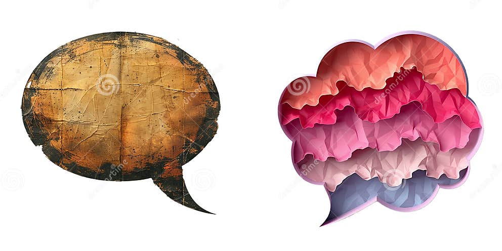 Creative Contrast between Vintage and Modern Speech Bubbles Stock ...