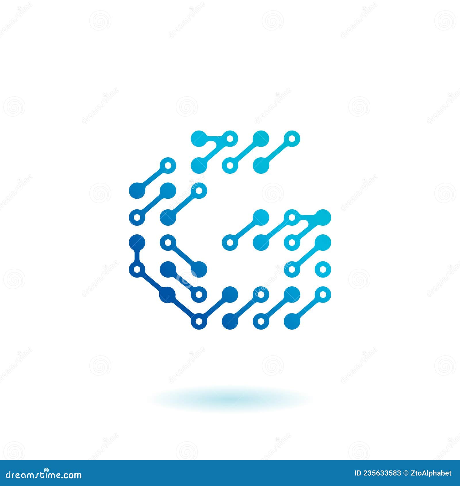 Techno Logo Letter G Circuit Symbol Cartoon Vector | CartoonDealer.com ...