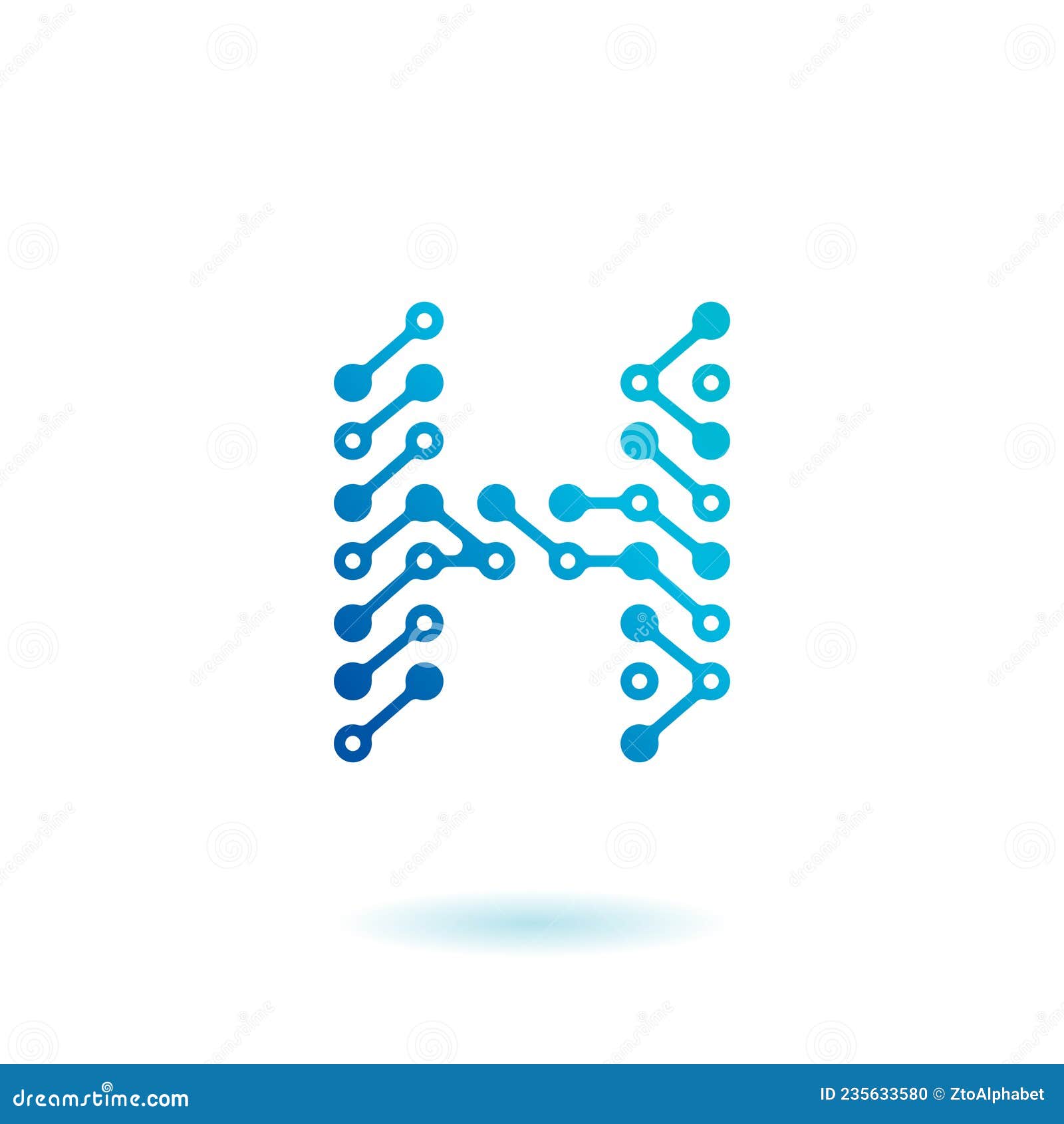 Techno Logo Letter H Circuit Symbol Stock Vector - Illustration of cool ...
