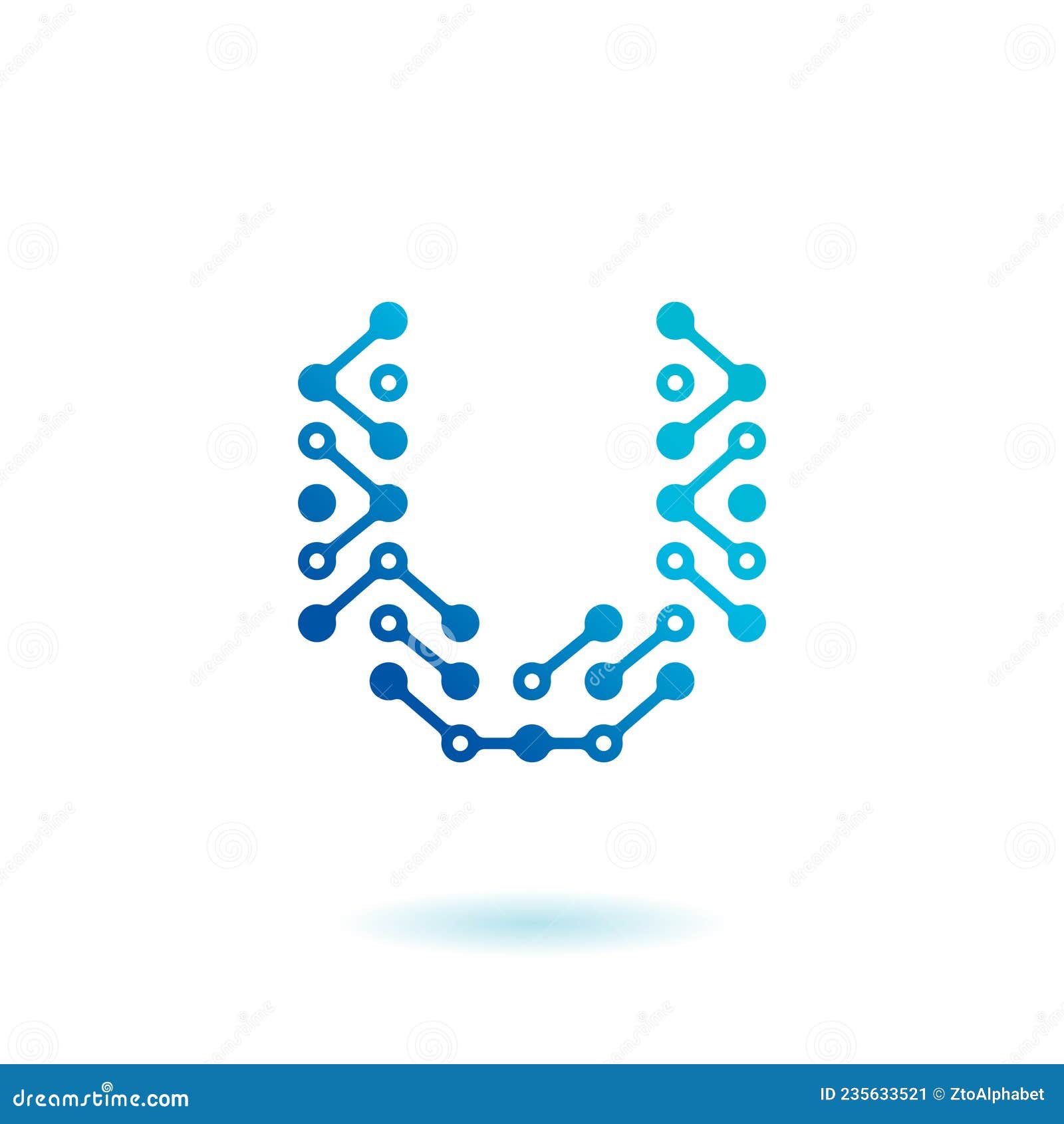 Techno Logo Circuit Letter U Design Stock Vector - Illustration of ...