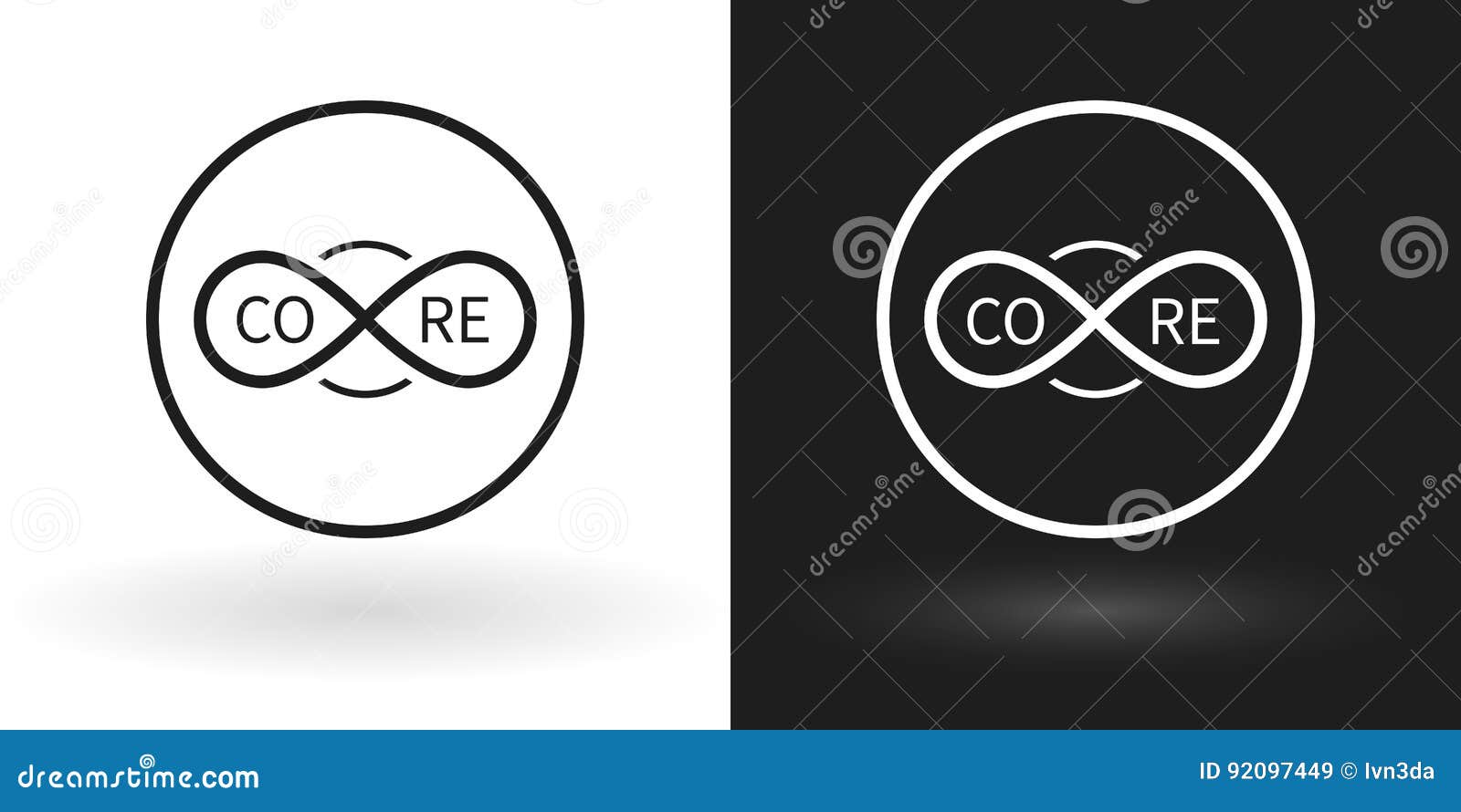 Creative Core Icon Using the Sign of Infinity in White and Black Stock ...