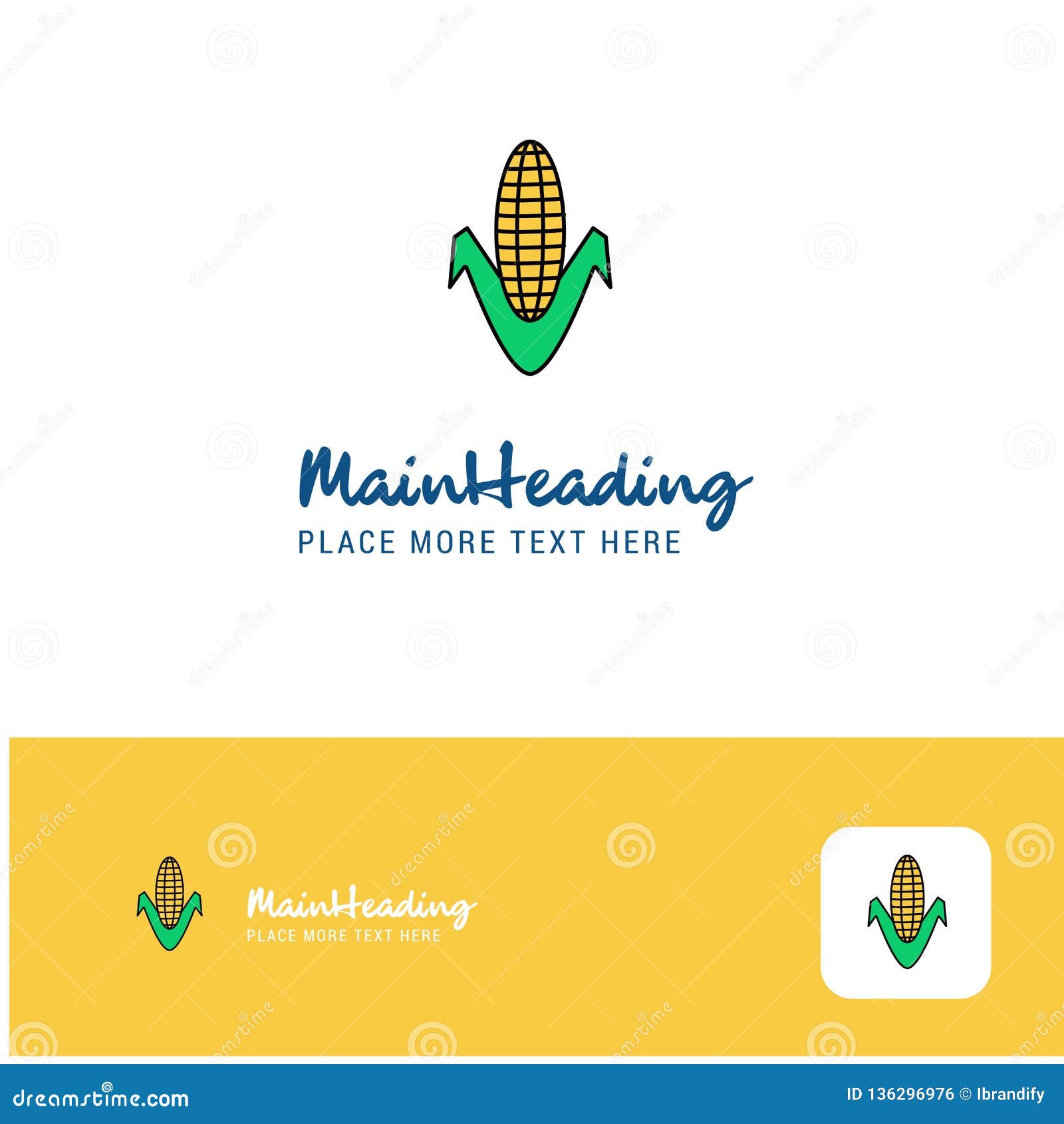 Creative Corn Logo Design. Flat Color Logo Place for Tagline Stock ...