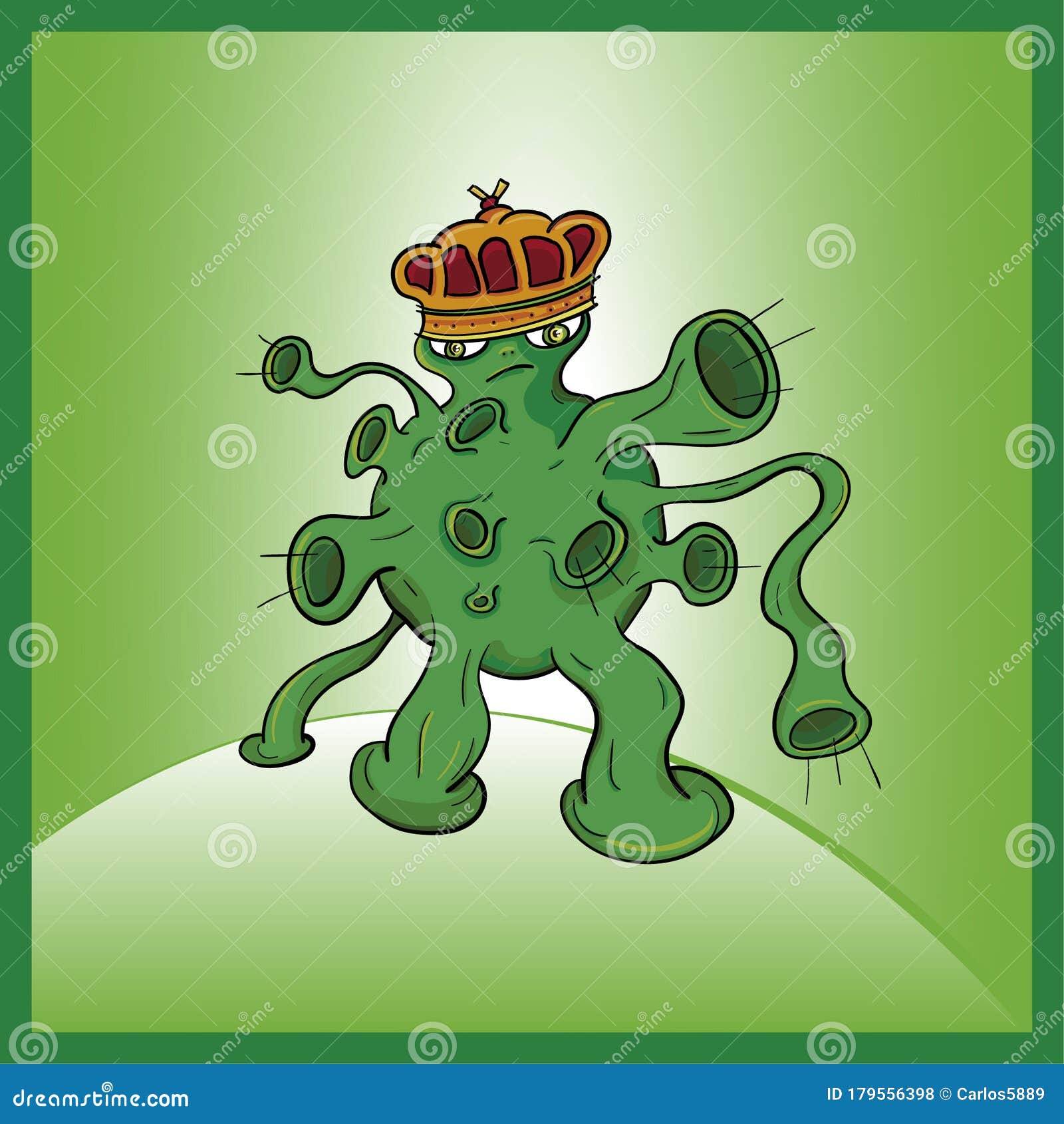 Creative Corona Virus Monster with Green Background Stock Vector ...
