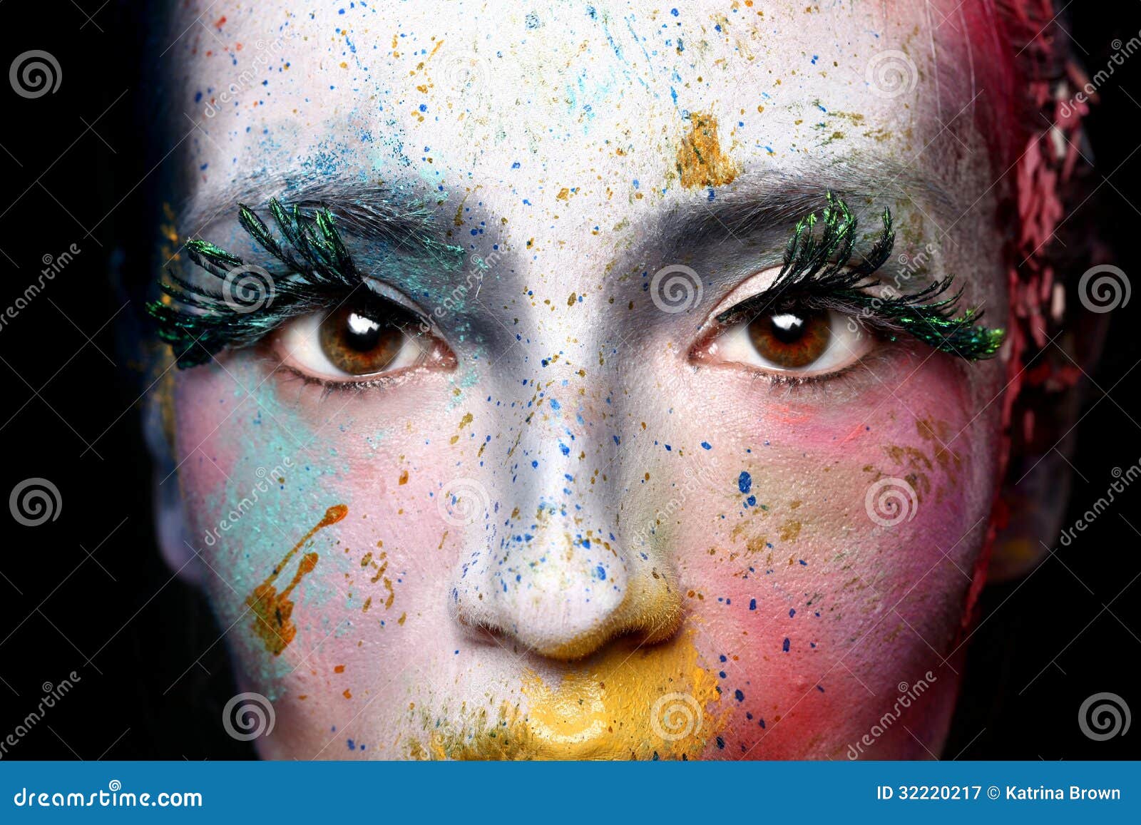 Creative Cosmetics on a Beautiful Woman Stock Image - Image of human ...
