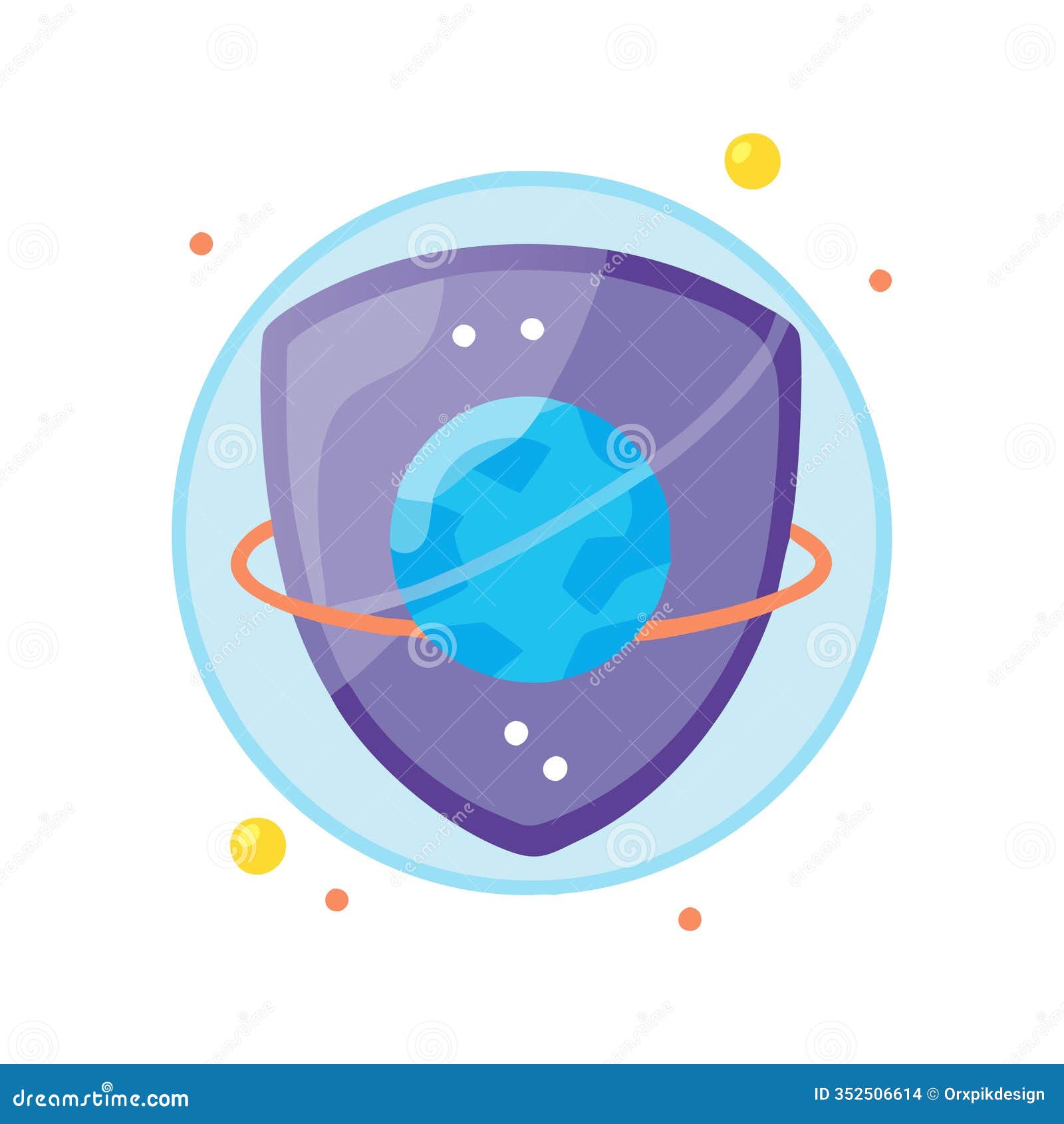 Creative Cosmic Shield Icon for Safety Stock Illustration ...