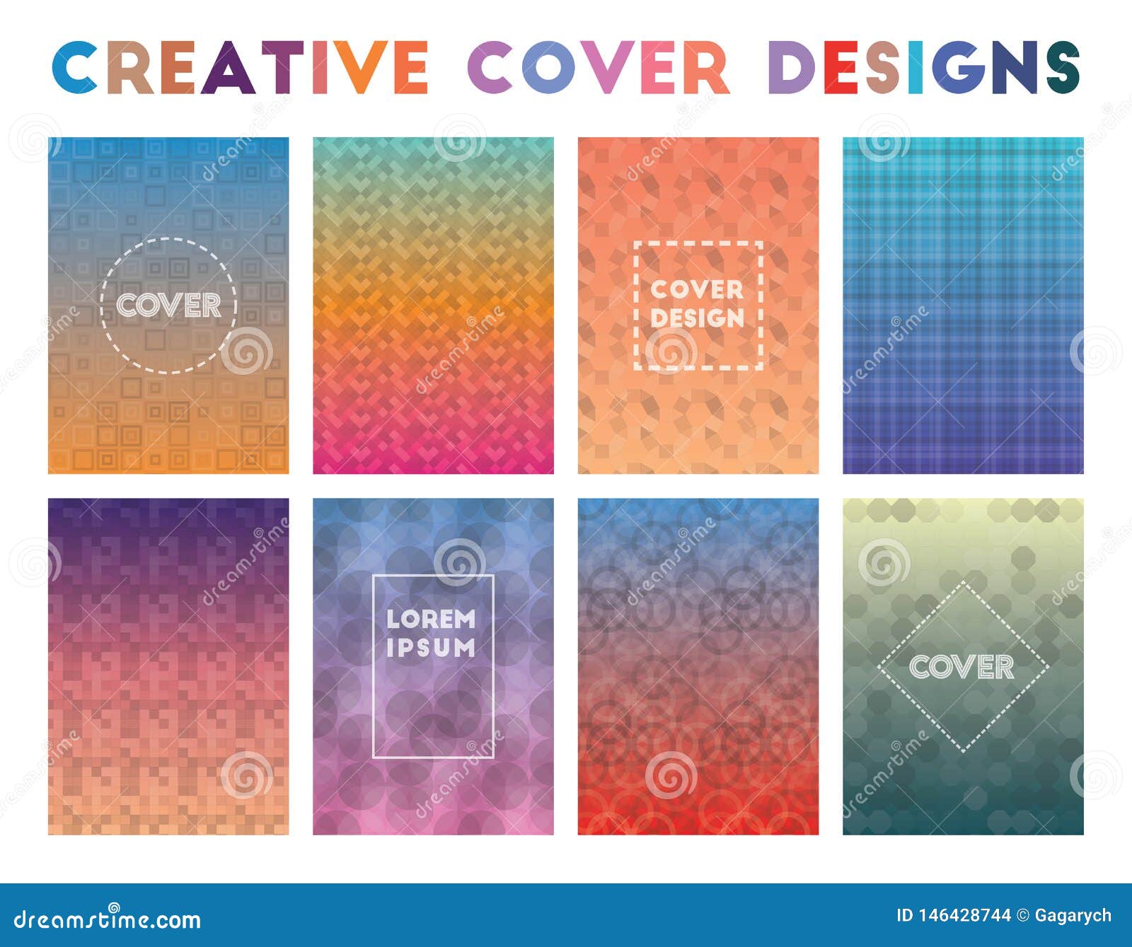 Creative Cover Designs. stock vector. Illustration of line - 146428744