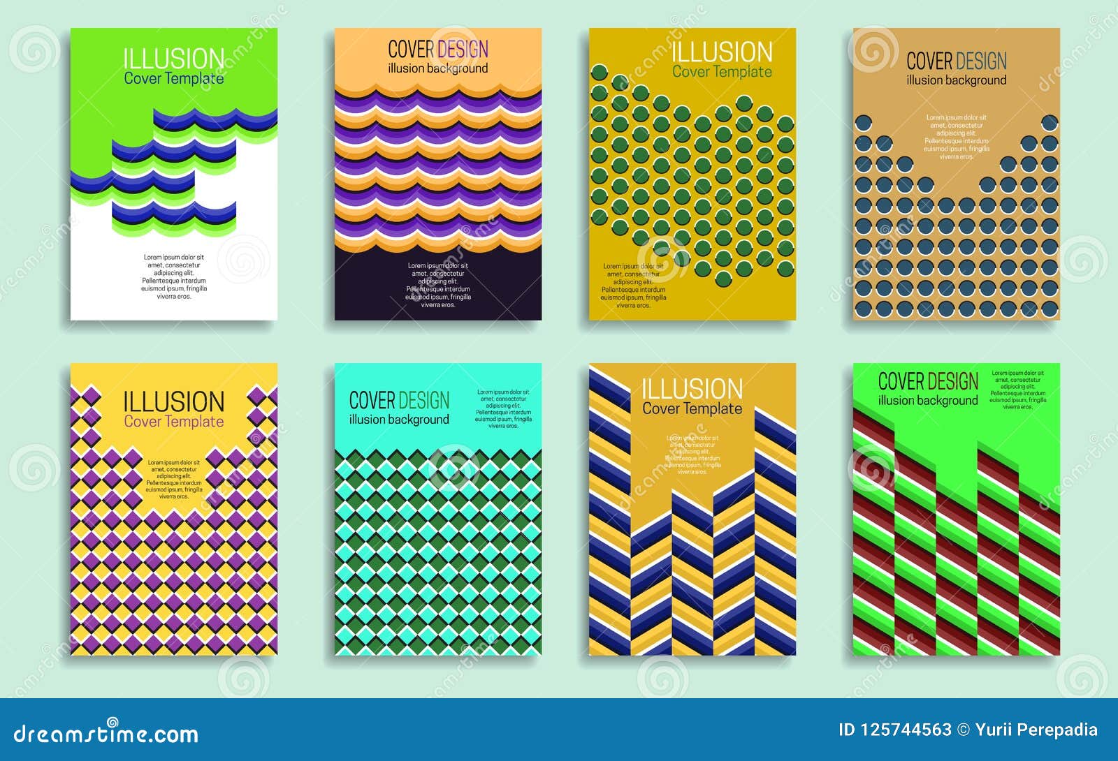 Creative Covers Templates with Optical Illusion Design Elements ...