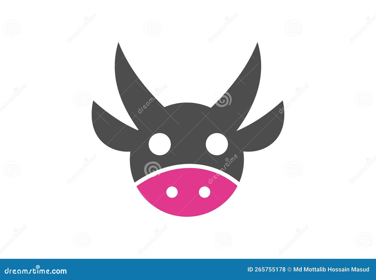 Cow Head Logo Design, Vector Illustration Stock Illustration ...